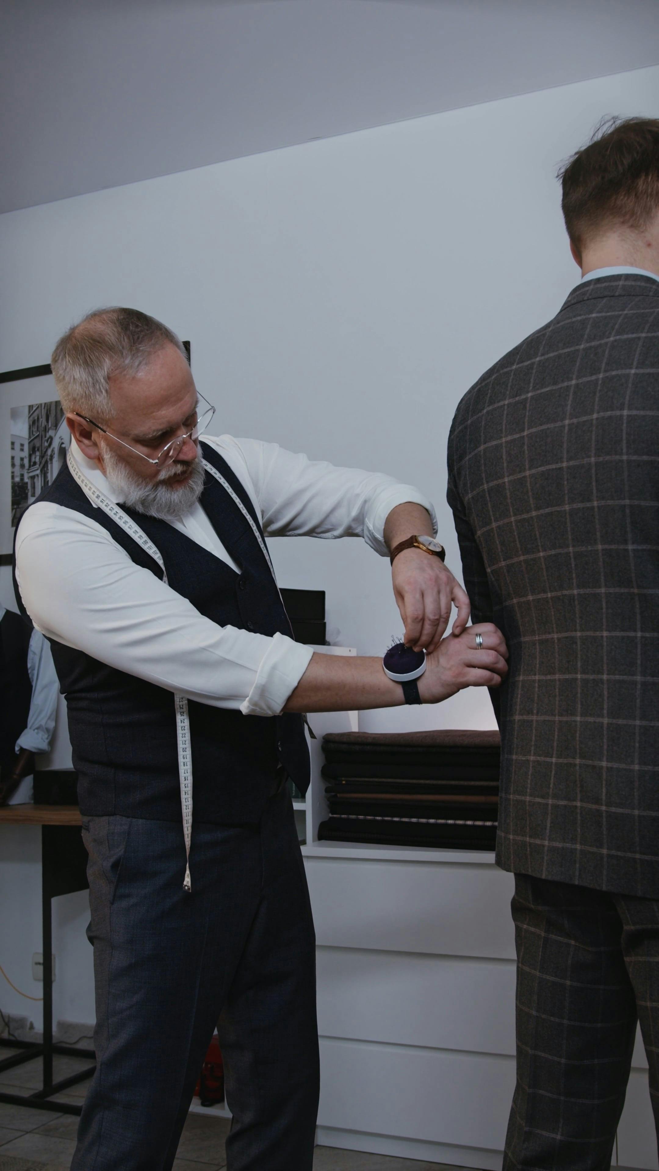 A Tailor Getting Measurement of the Man Free Stock Video Footage ...