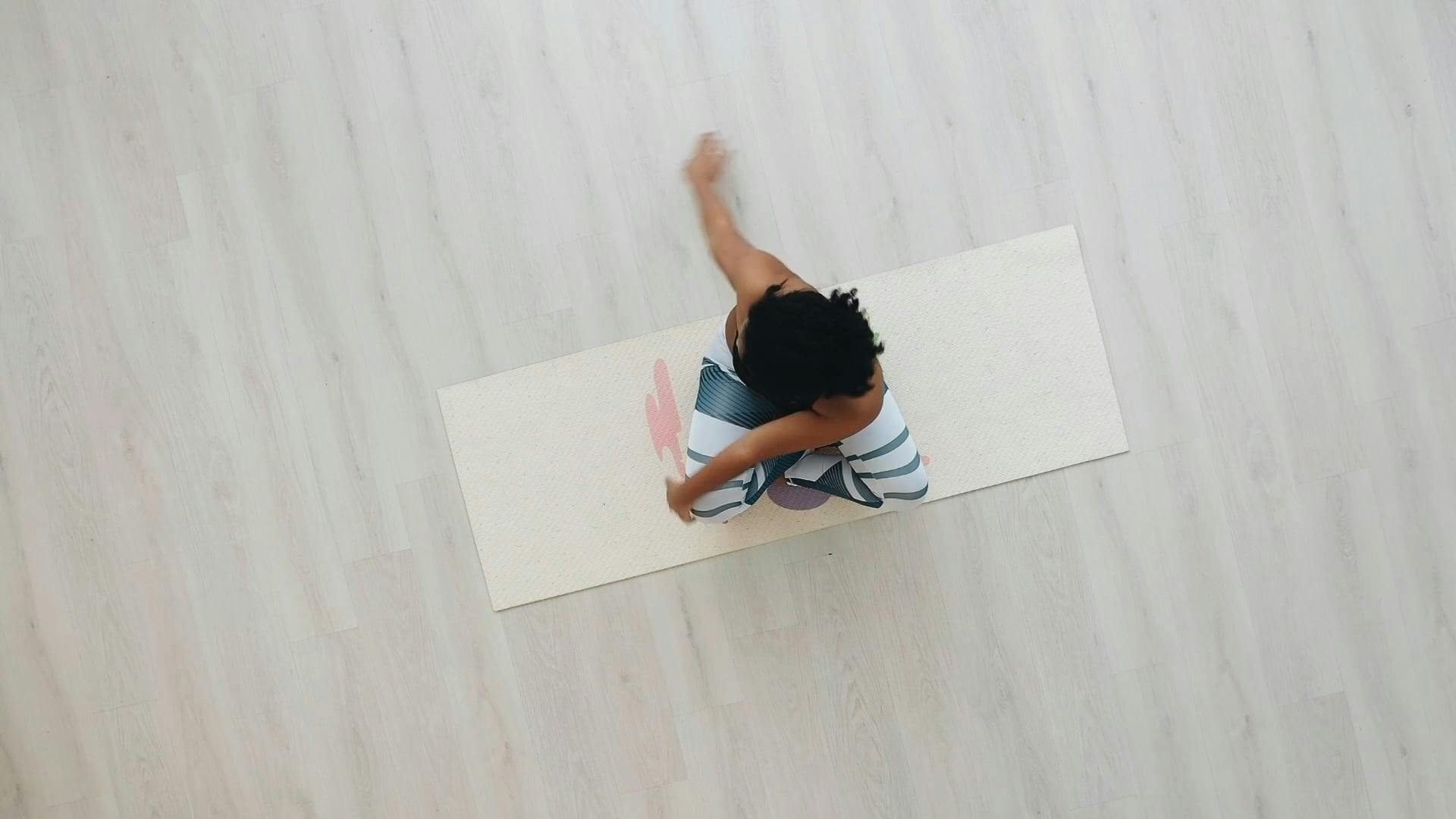 Overhead View Of Woman Doing Yoga · Free Stock Video