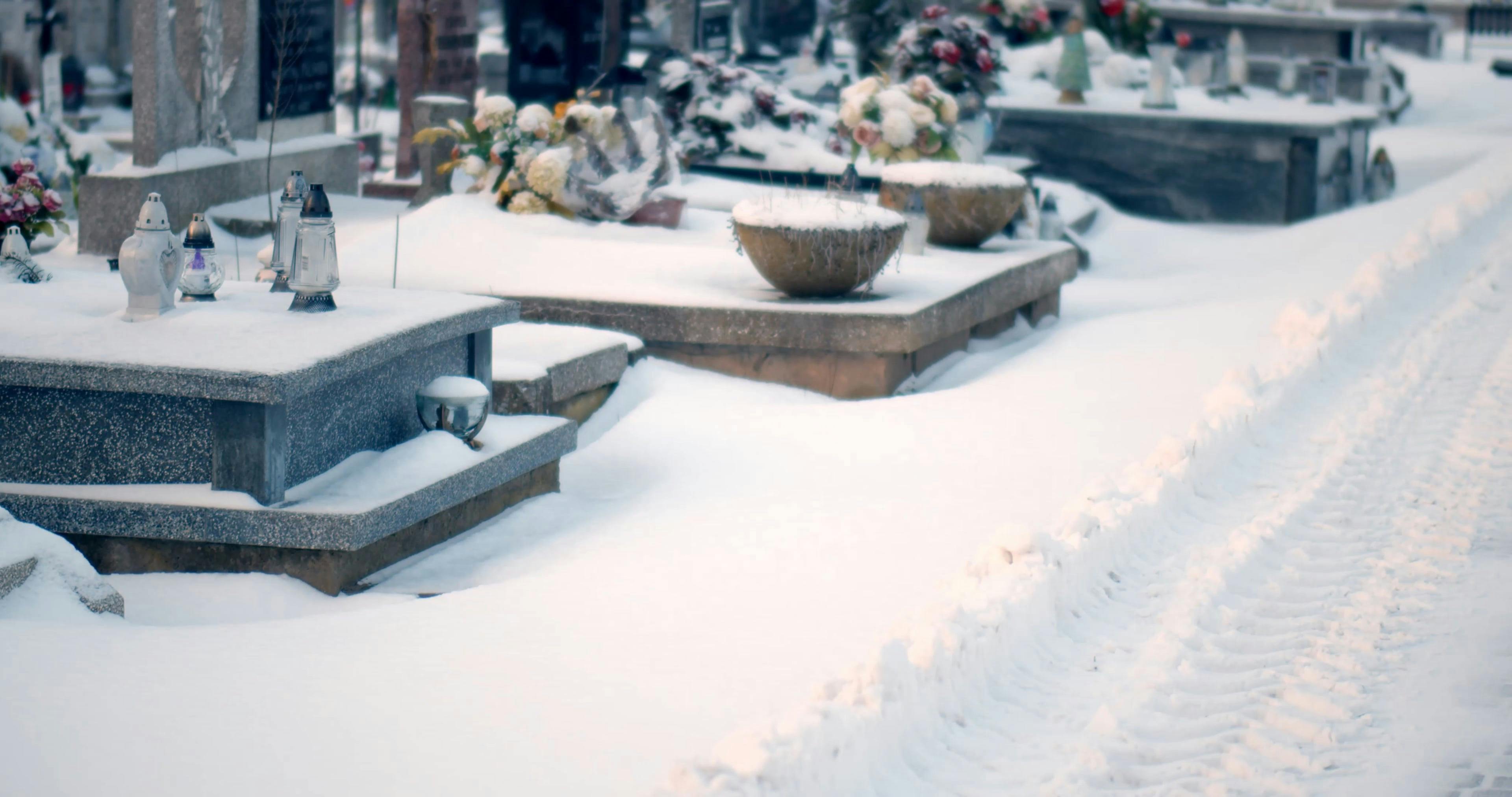 Snowy Cemetery Free Stock Video Footage, Royalty-Free 4K & HD Video Clip