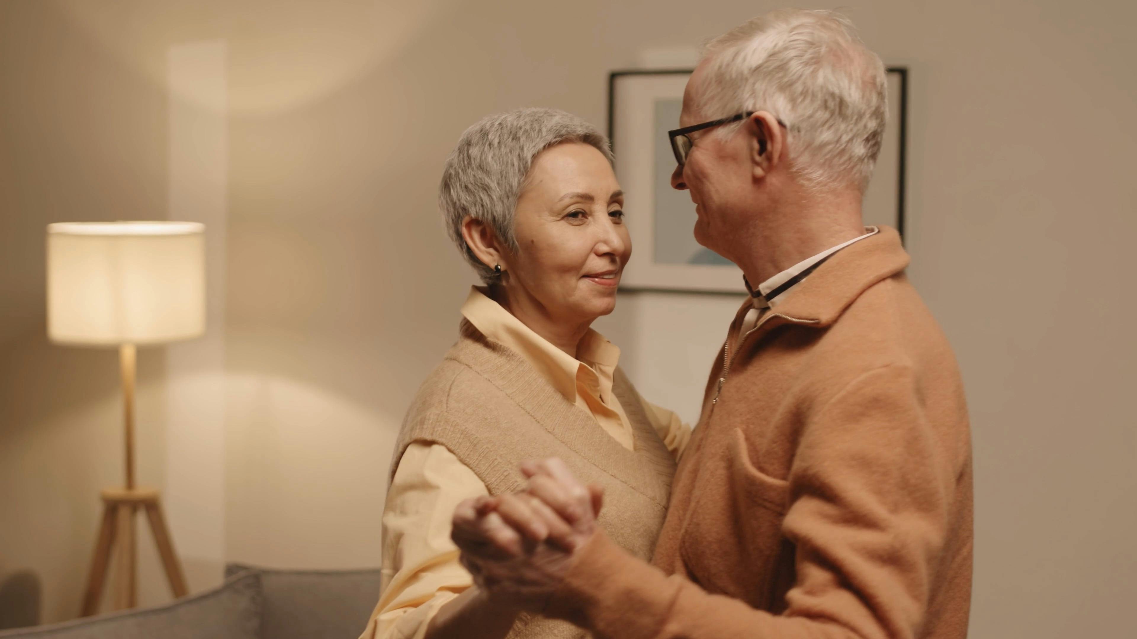 Couple Dancing While Holding Wine Glass With Wine Free Stock Video ...