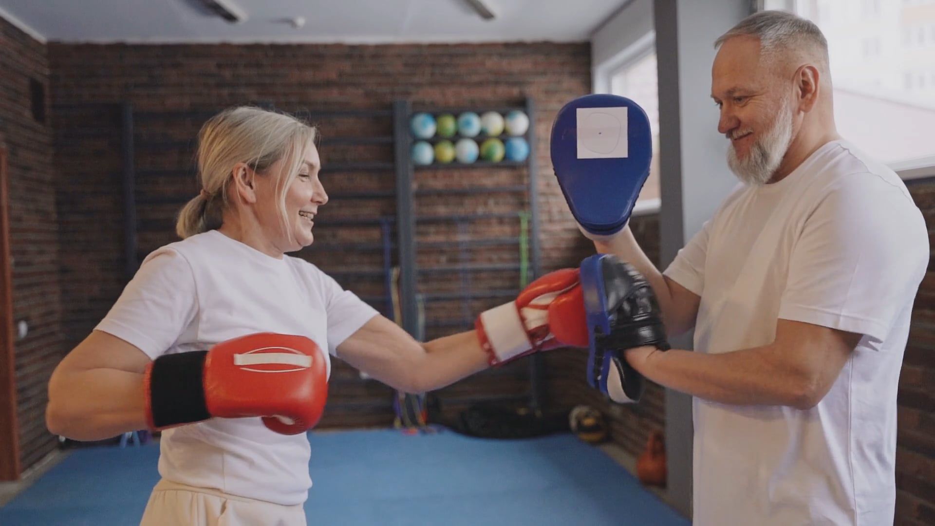 An Older Couple Doing Boxing Together Free Stock Video Footage, Royalty ...