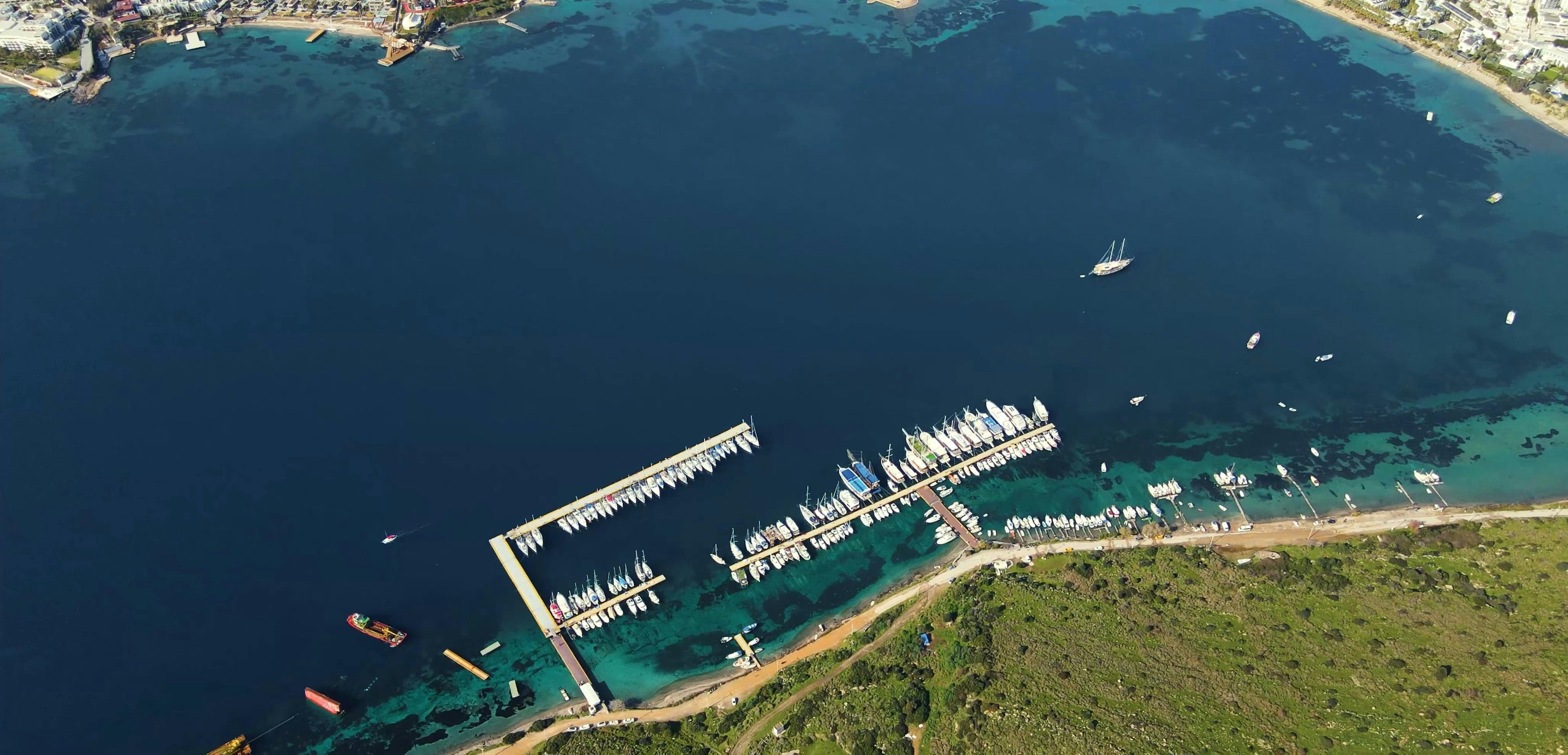 A Bird's Eye View of a Docking Area · Free Stock Video