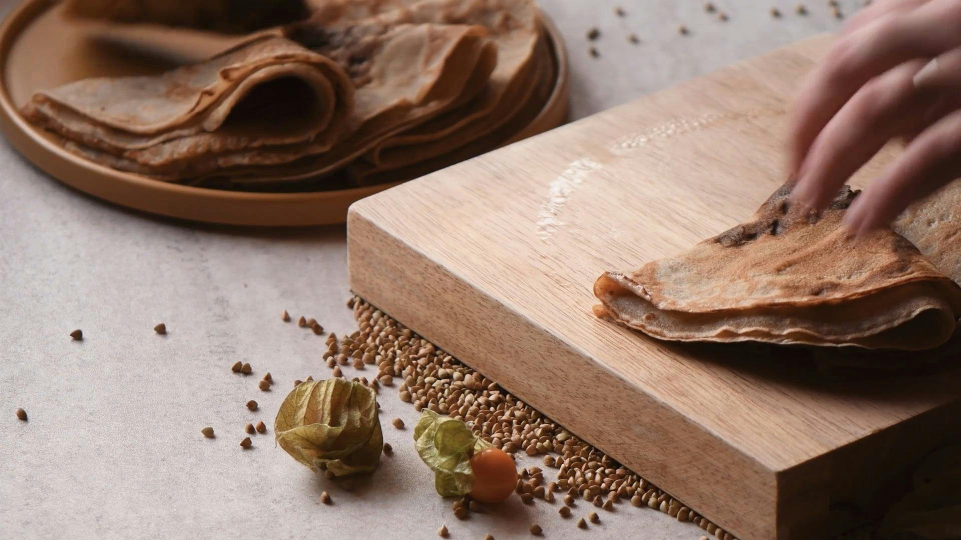 A Close-Up Video of Buckwheat Crepes Free Stock Video Footage, Royalty ...