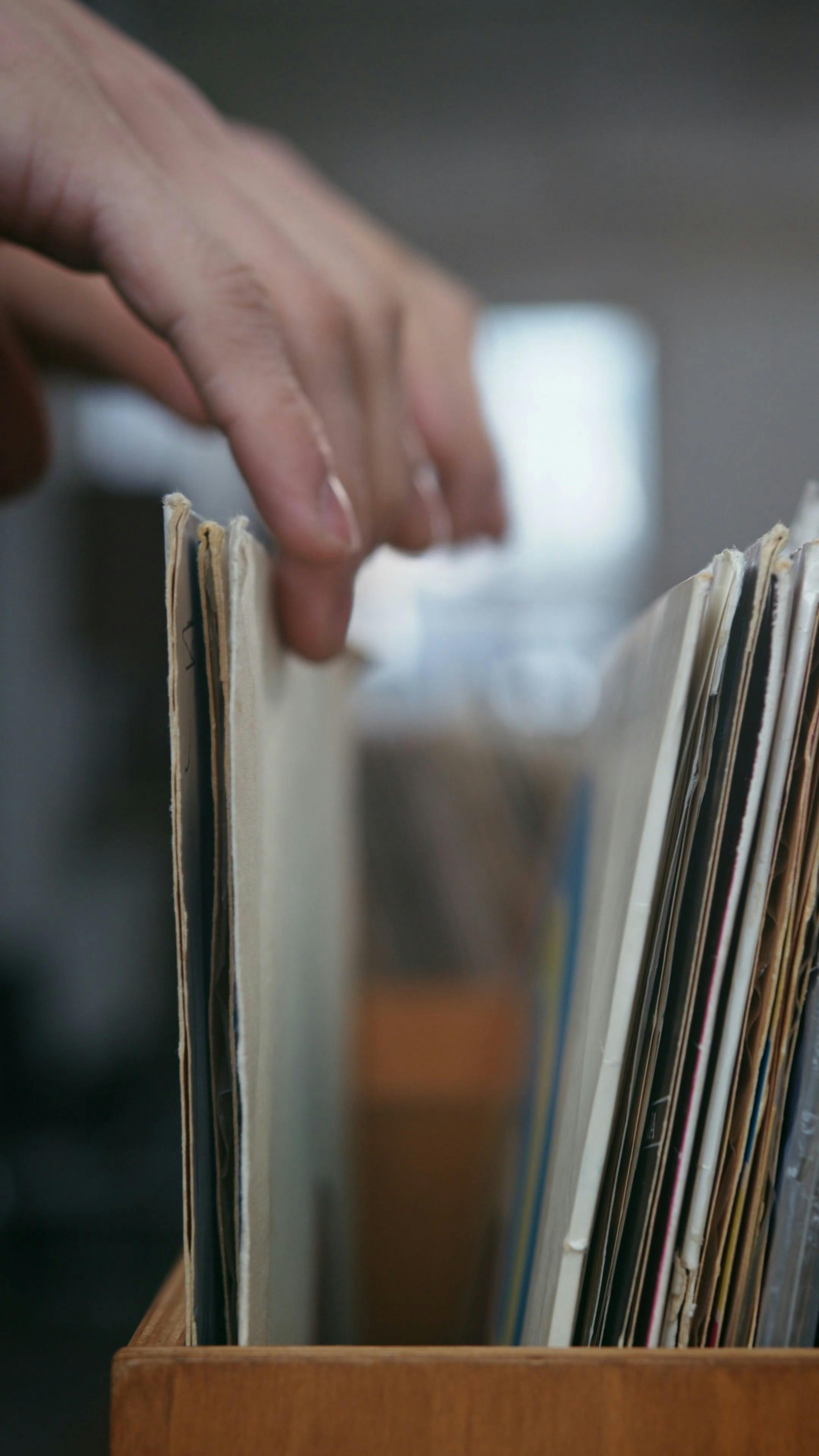 Male Hands Going Through Vinyl Records Free Stock Video Footage ...