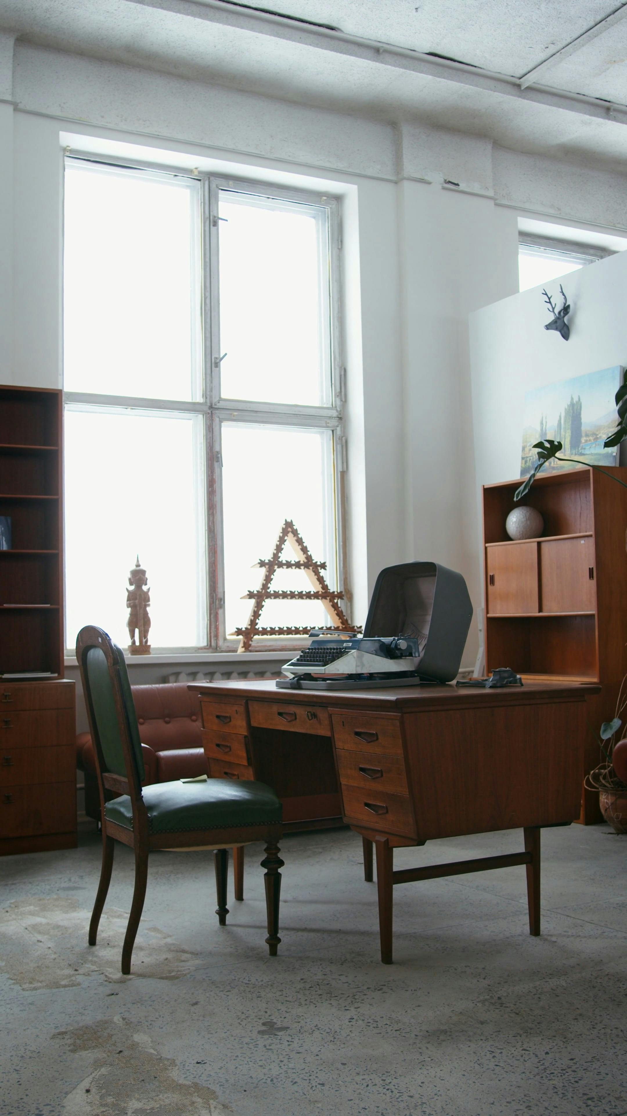 A Typewriter on Wooden Table · Free Stock Video