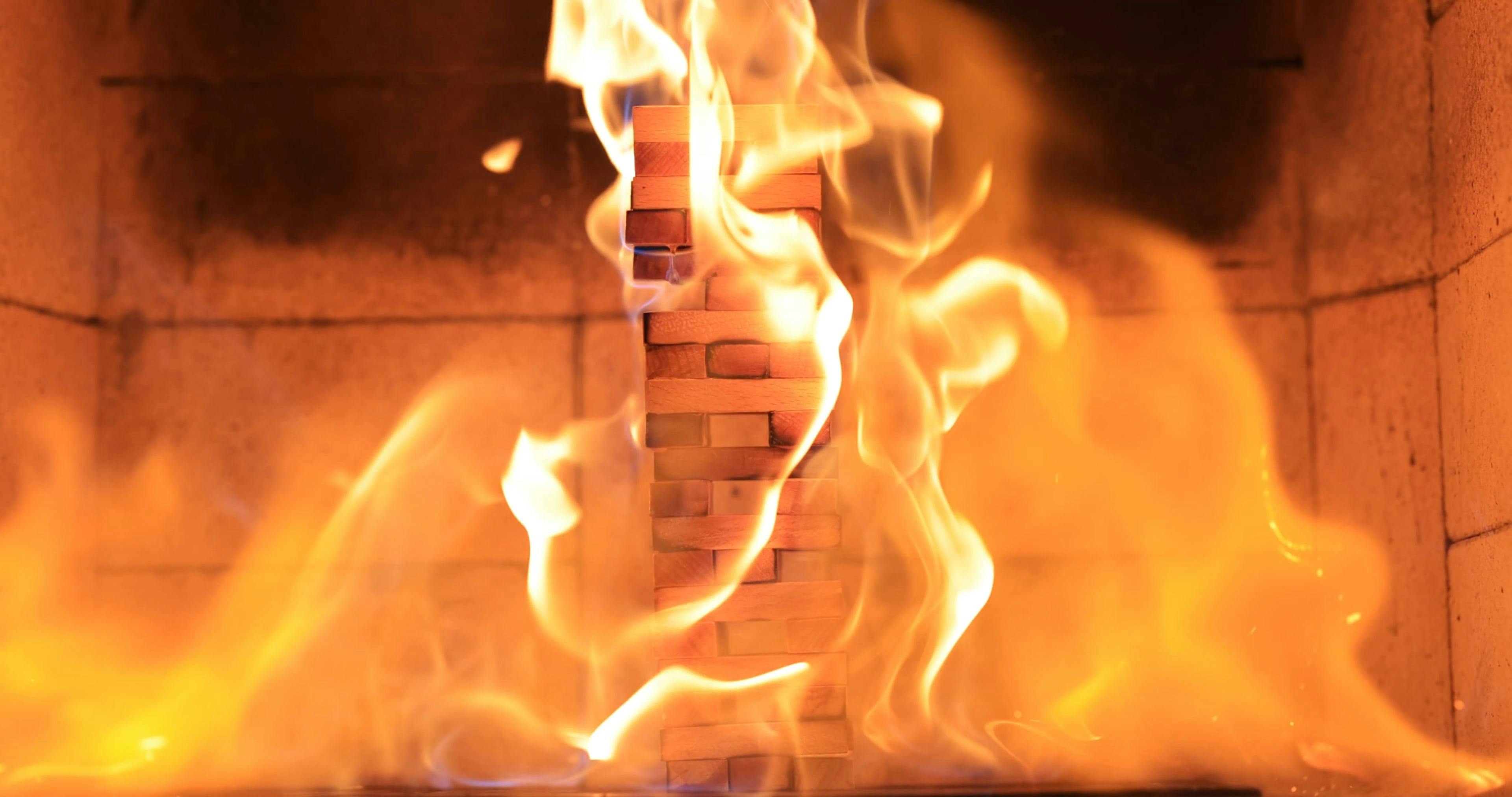 A Jenga Tower on Fire Free Stock Video Footage, Royalty-Free 4K & HD ...