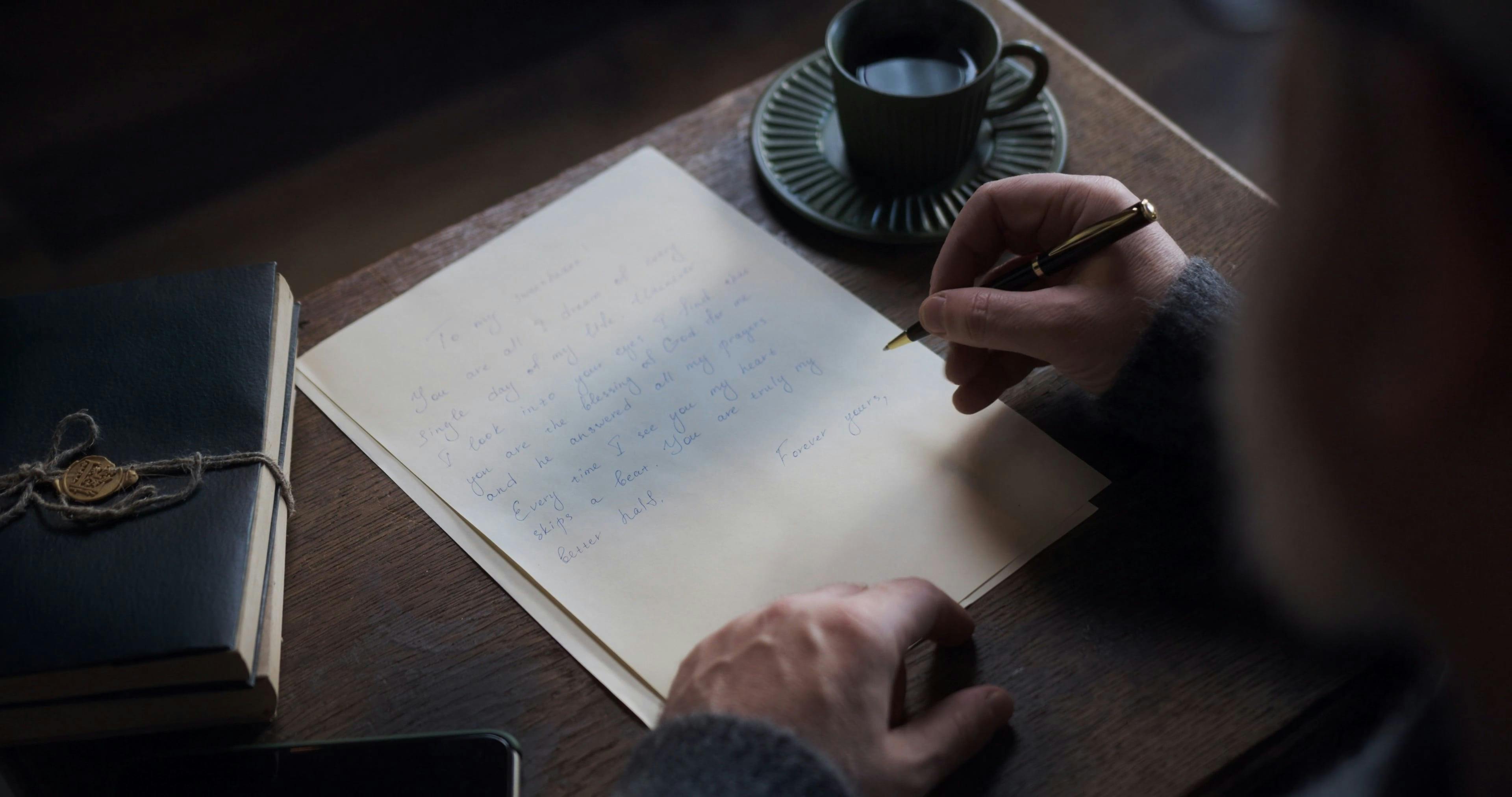 Man Writing Love Letter · Free Stock Video