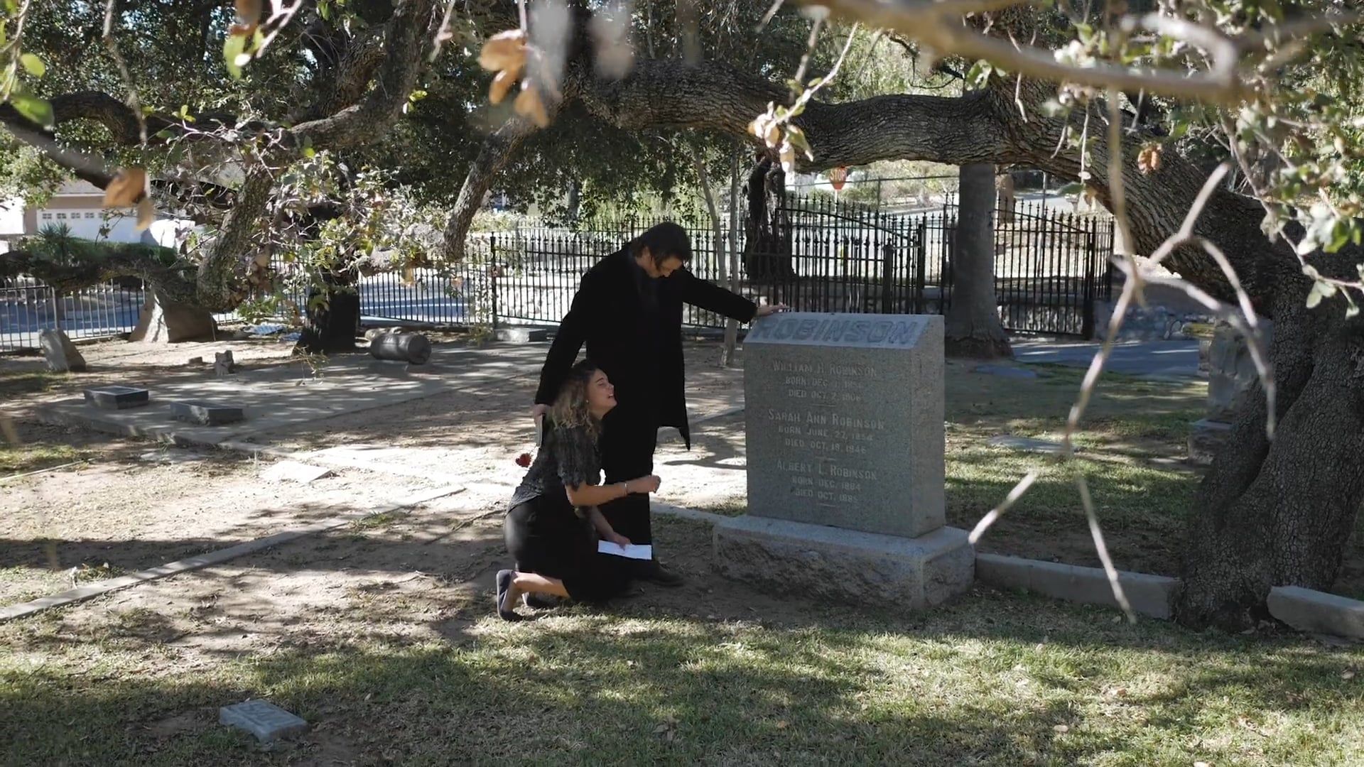 Couple Grieving In Front A Grave · Free Stock Video