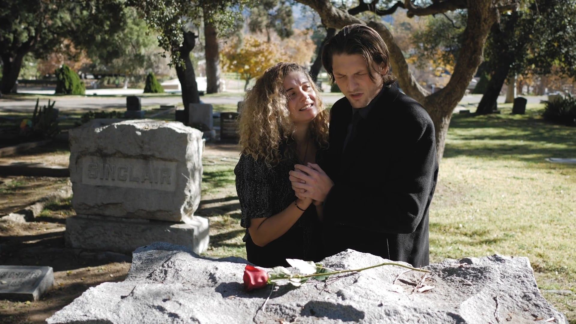 Couple Grieving In Front of A Grave Free Stock Video Footage, Royalty ...