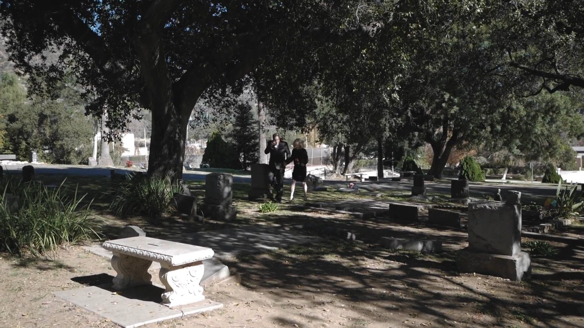 Elderly Couple Walking in the Cemetery Free Stock Video Footage ...