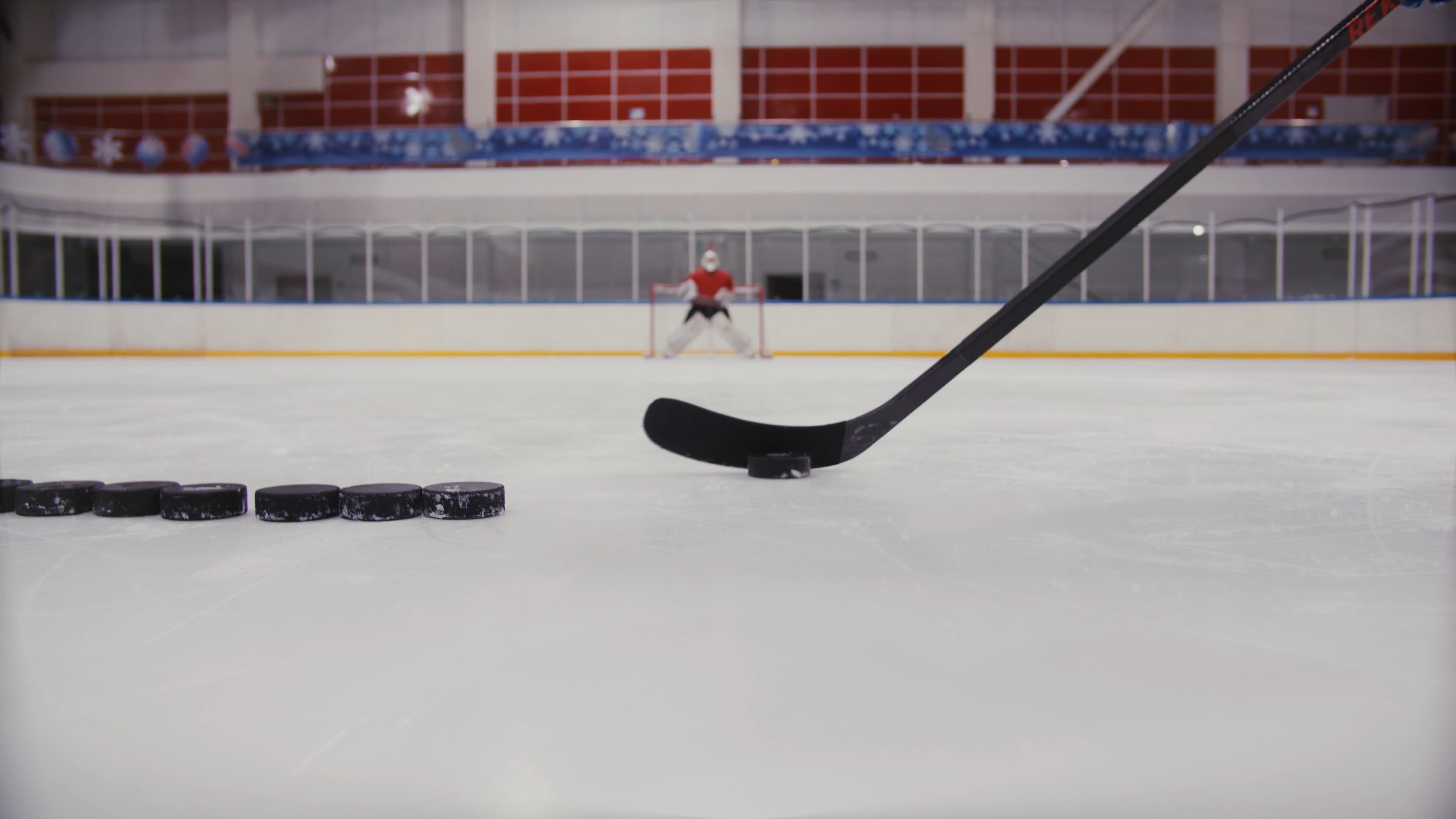A Person Practicing How to Shoot a Puck Free Stock Video Footage ...