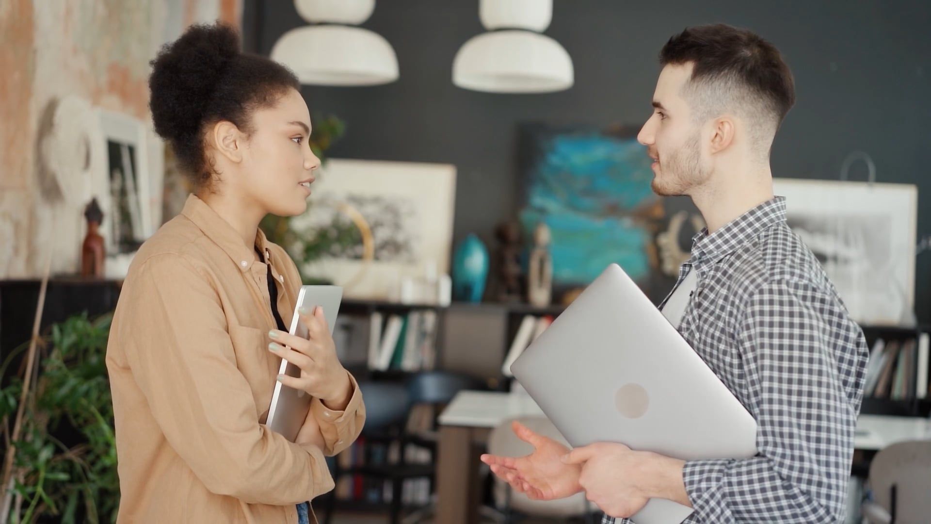 Two Colleagues Having a Conversation · Free Stock Video
