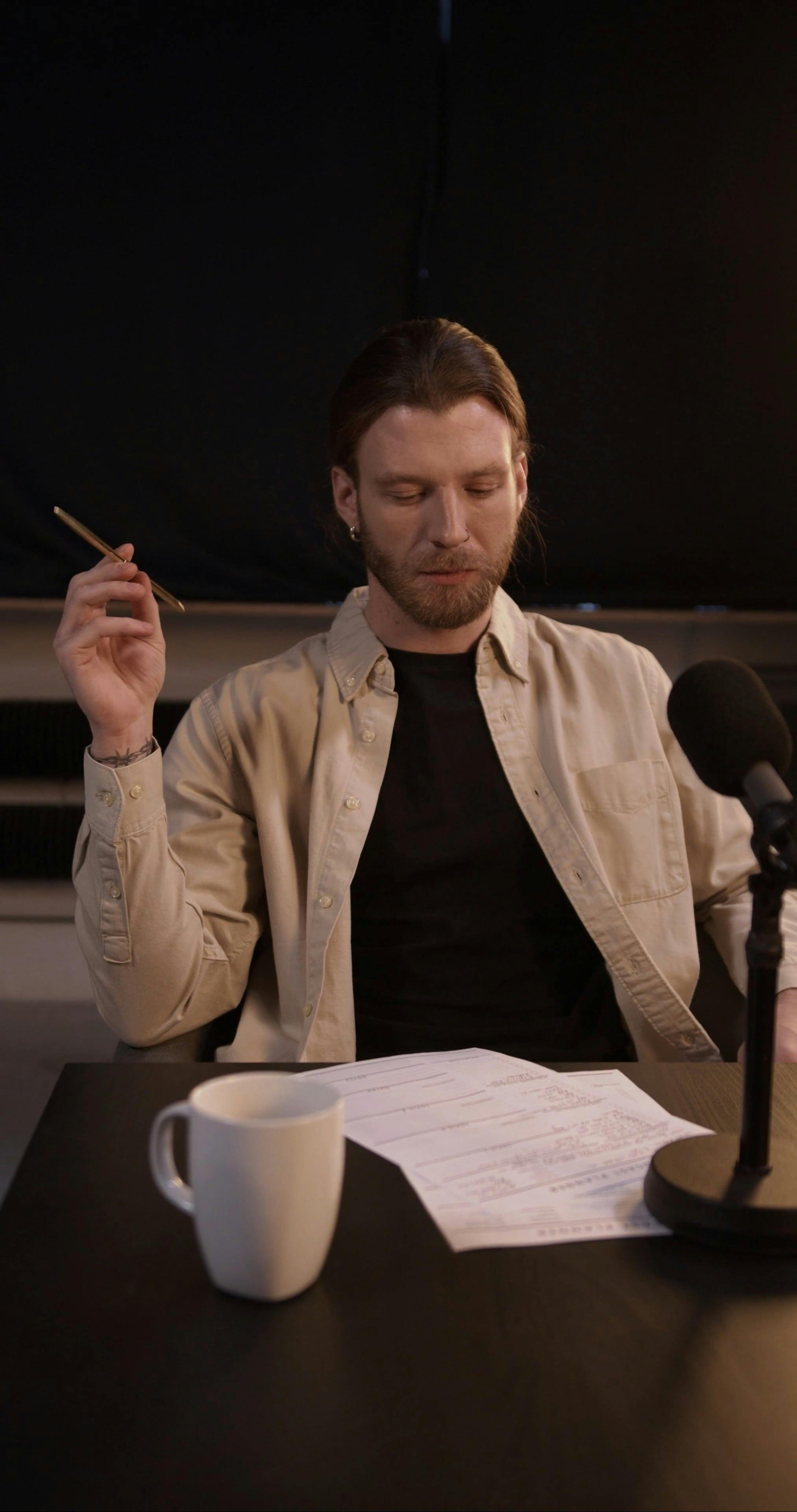 Man Doing Podcast Free Stock Video Footage, Royalty-Free 4K & HD Video Clip