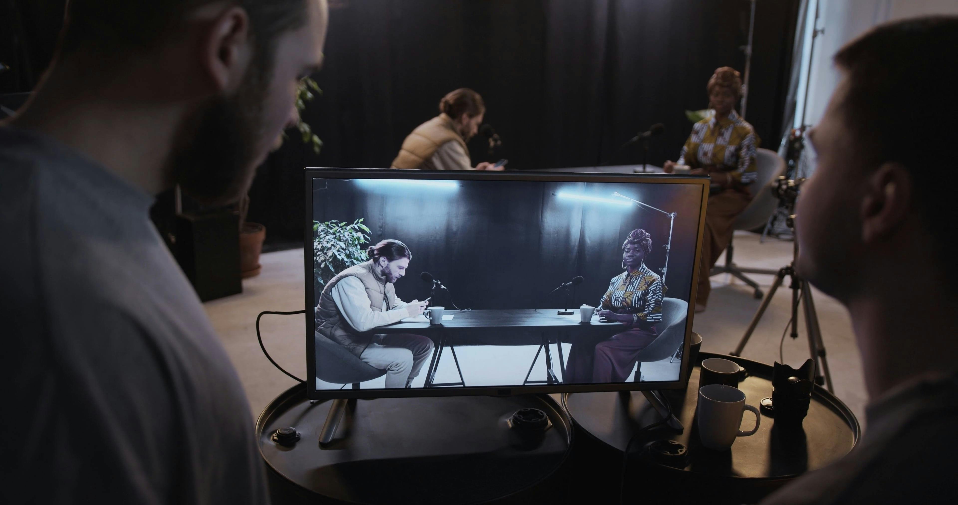 People Monitoring an Interview Recording Free Stock Video Footage ...