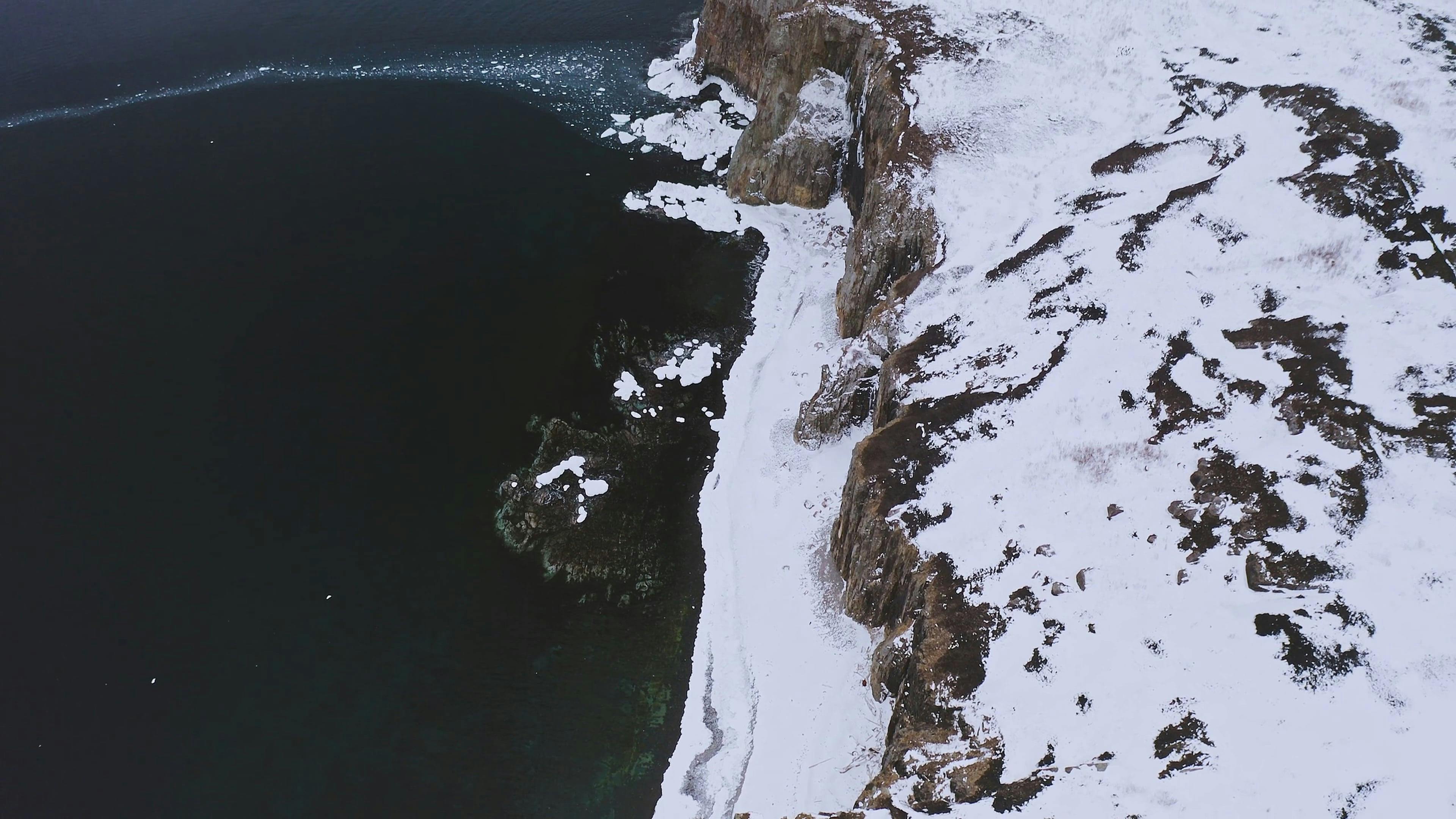 A Footage of a Snow Covered Cliff Free Stock Video Footage, Royalty ...