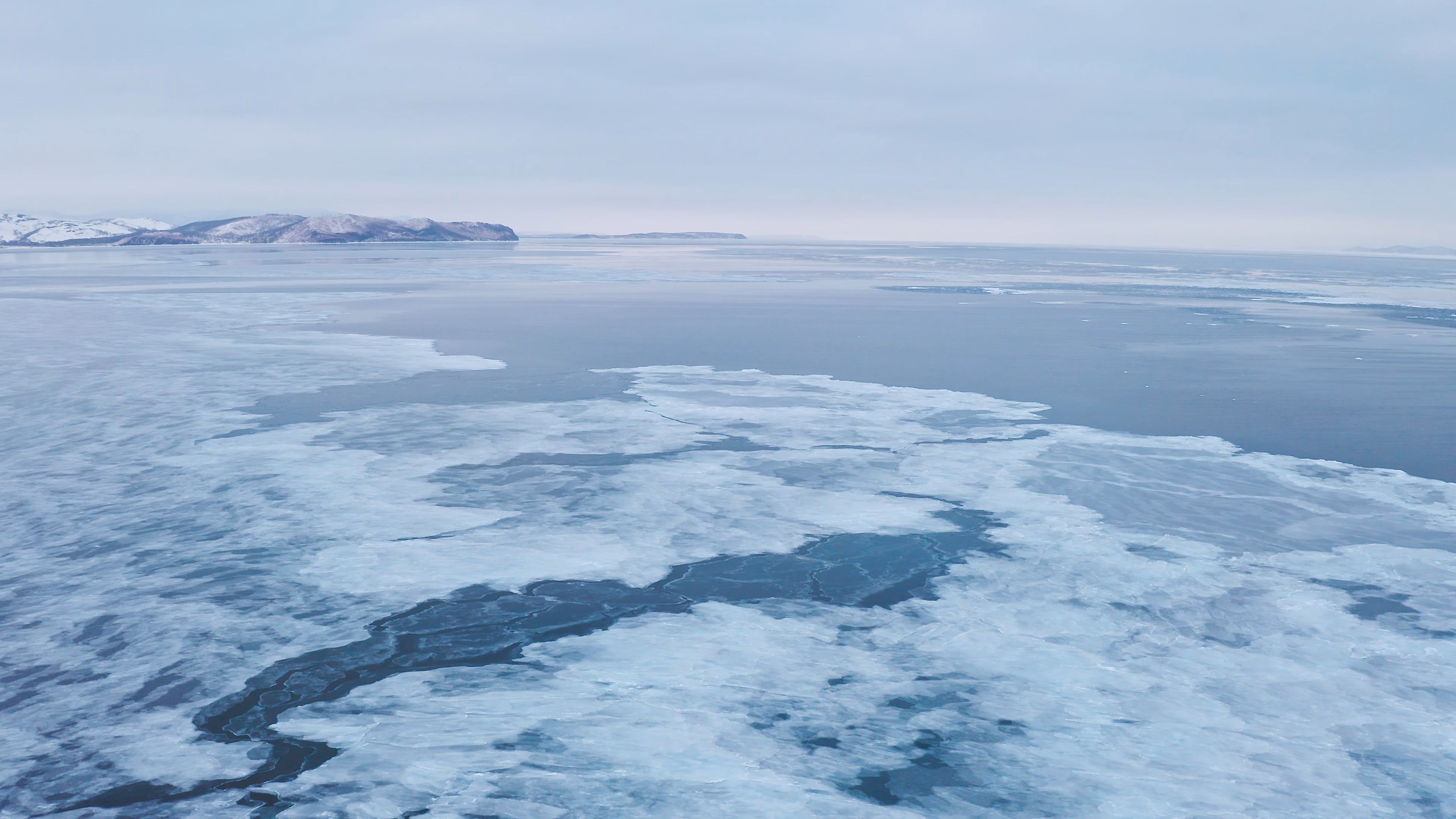 Drone Footage of a Frozen Seascape Free Stock Video Footage, Royalty ...