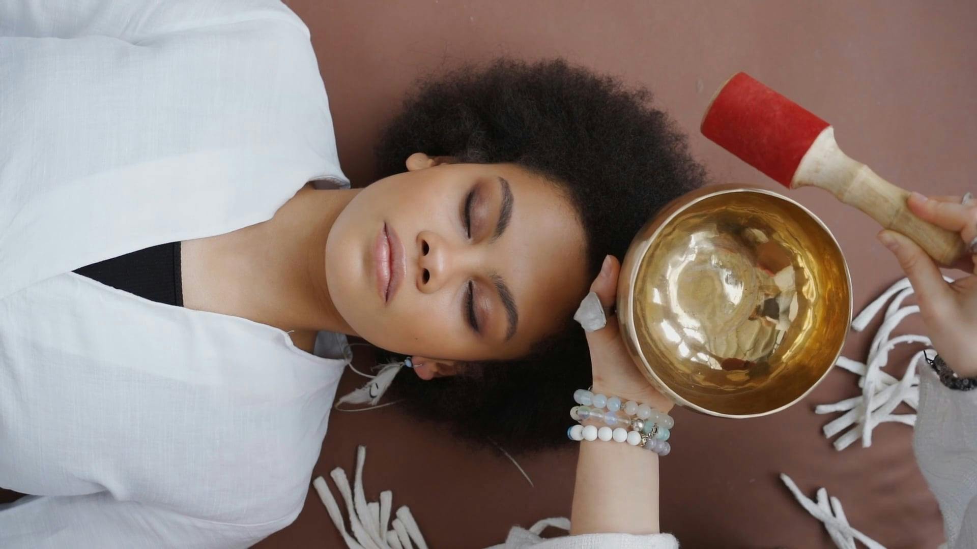 Woman Practicing Sound Therapy · Free Stock Video