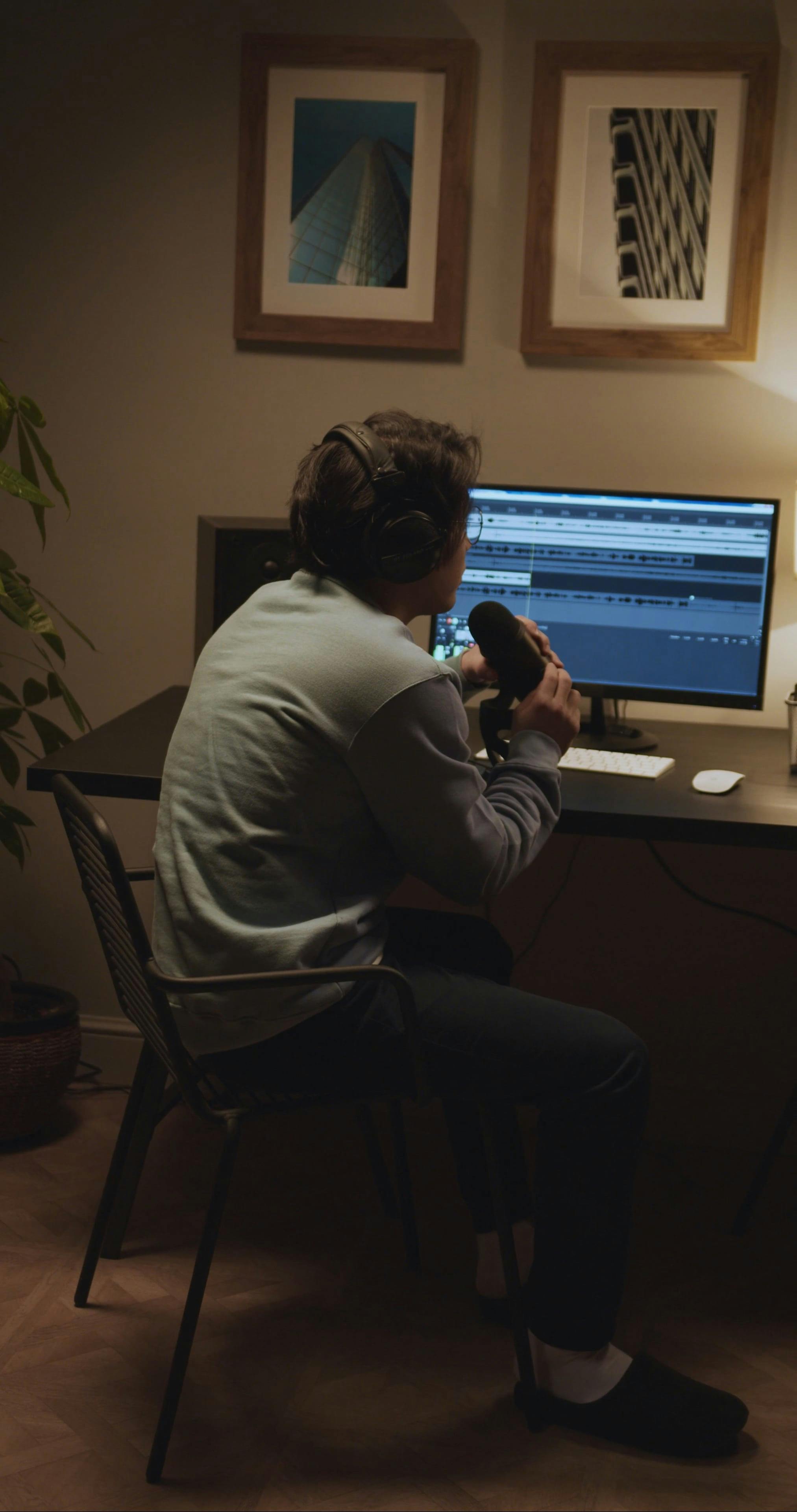 Man Doing Audio Recording · Free Stock Video