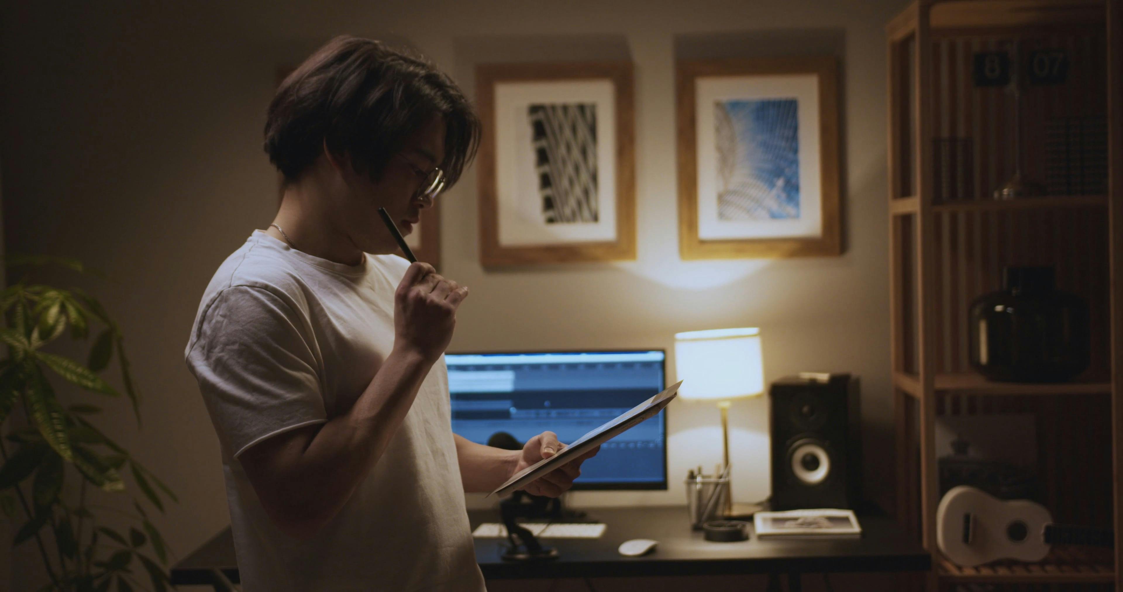 Man Composing a Music · Free Stock Video