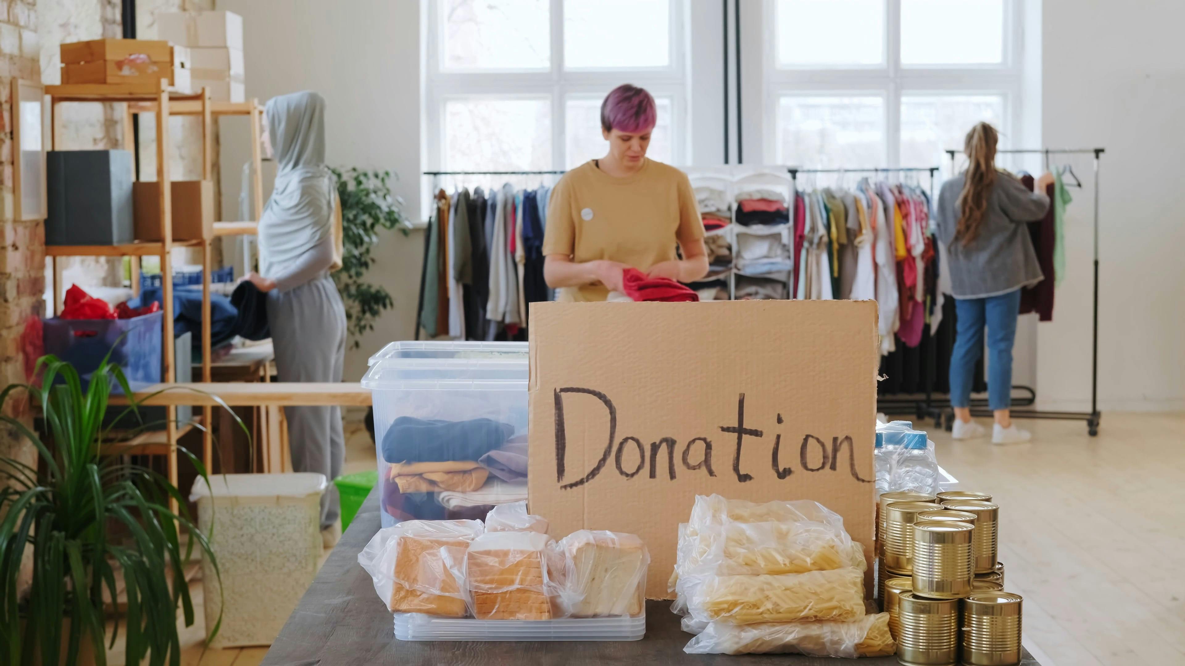 Food and Clothes for Donation · Free Stock Video