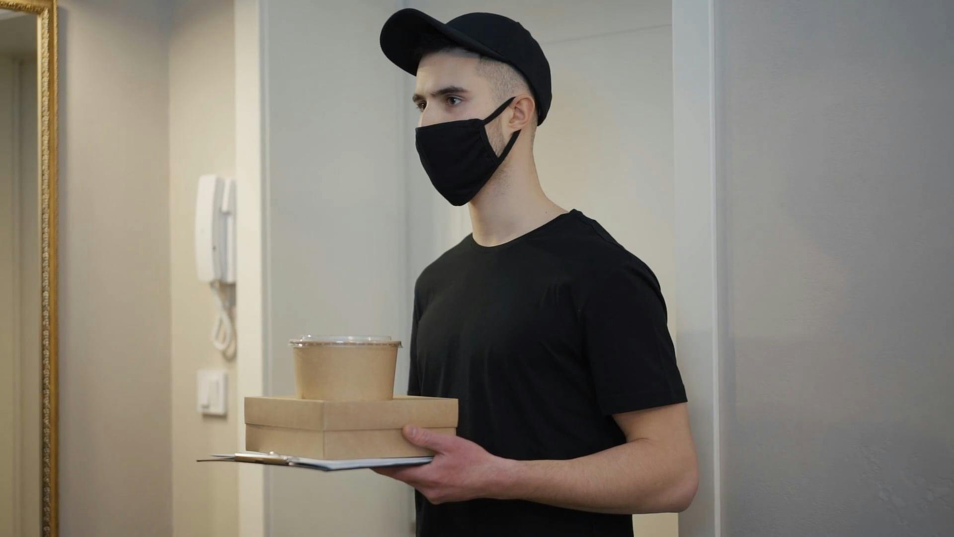 Woman Receiving her Food Delivery · Free Stock Video