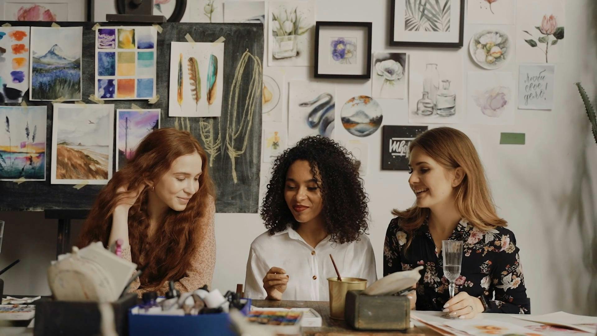 Friends Painting Together Free Stock Video Footage, Royalty-Free 4K ...