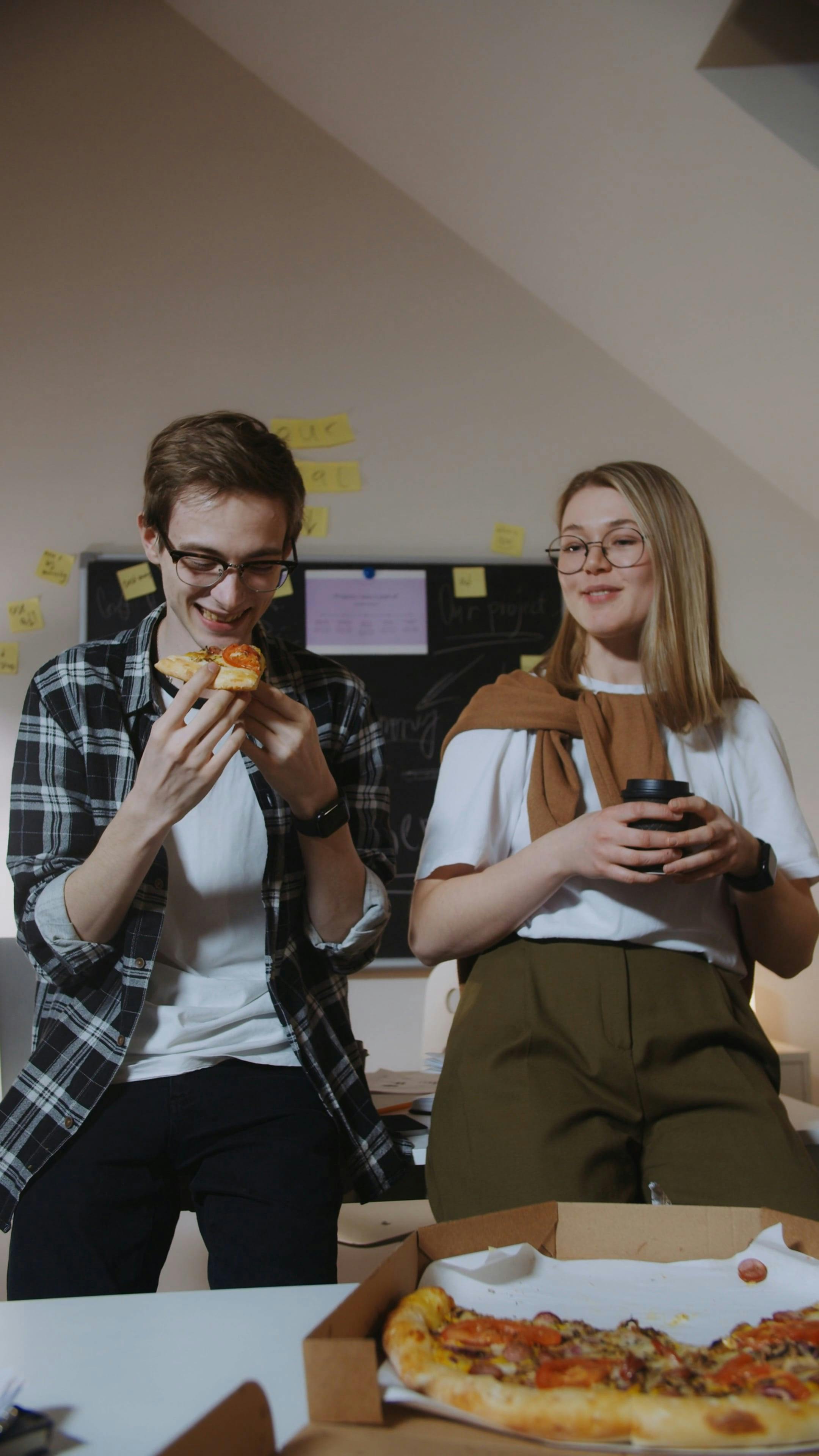 Coworkers Chatting during Lunch Break Free Stock Video Footage, Royalty ...