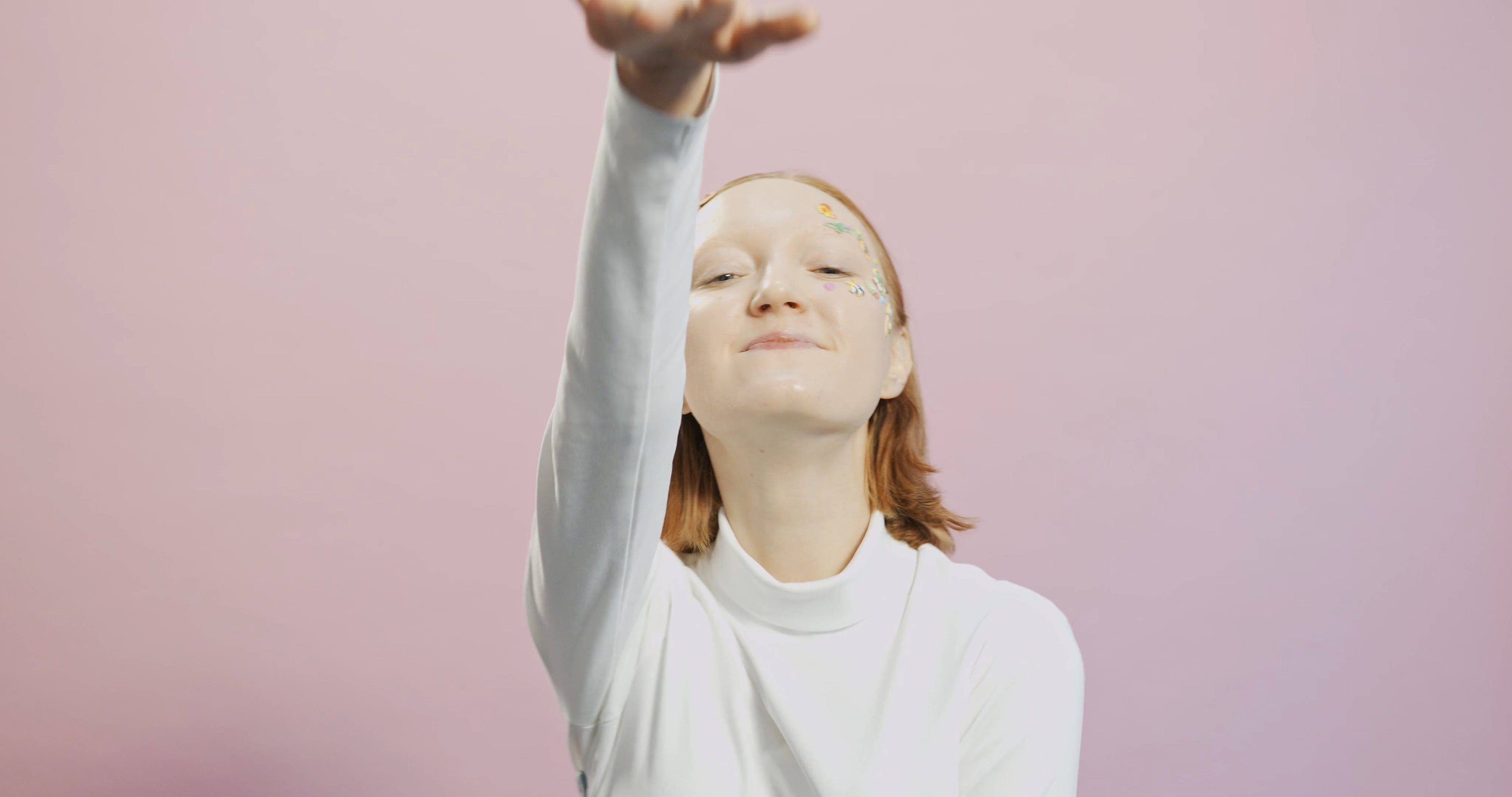 Woman on a Pink Background Dancing · Free Stock Video