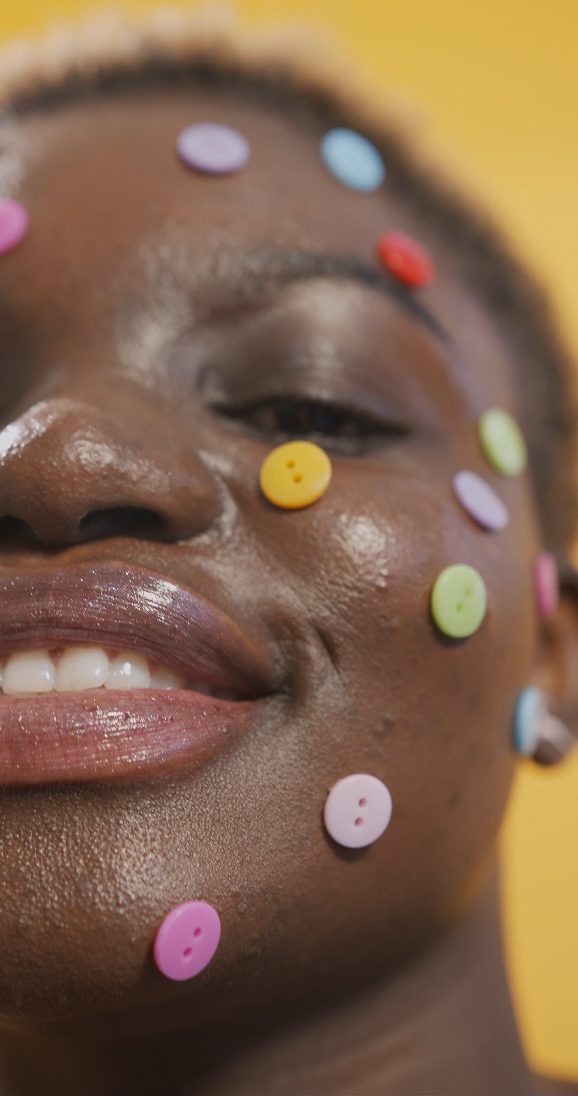 Colorful Buttons on Person's Face Free Stock Video Footage, Royalty ...