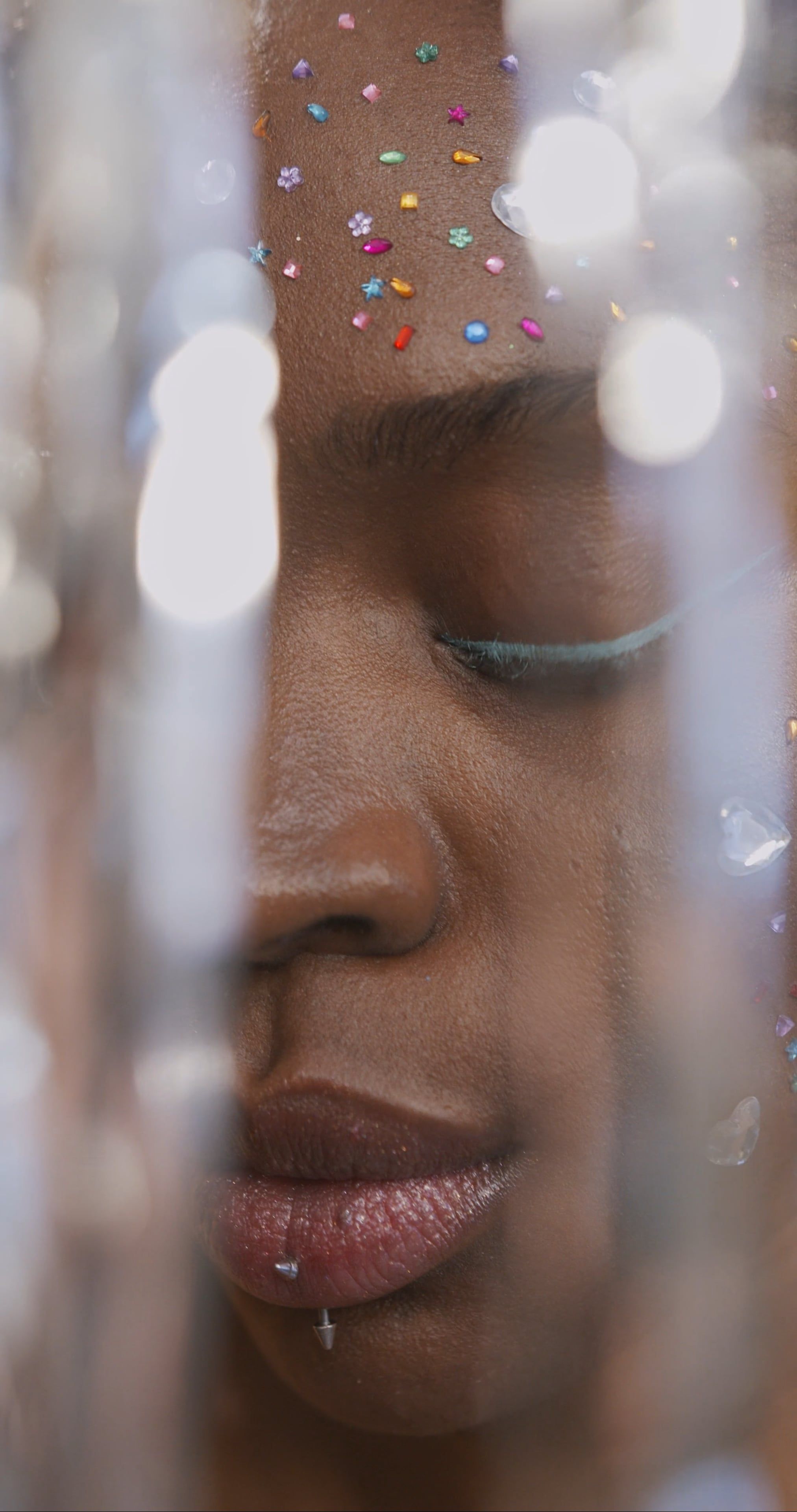 A Woman with Sequins on Her Face Free Stock Video Footage, Royalty-Free ...