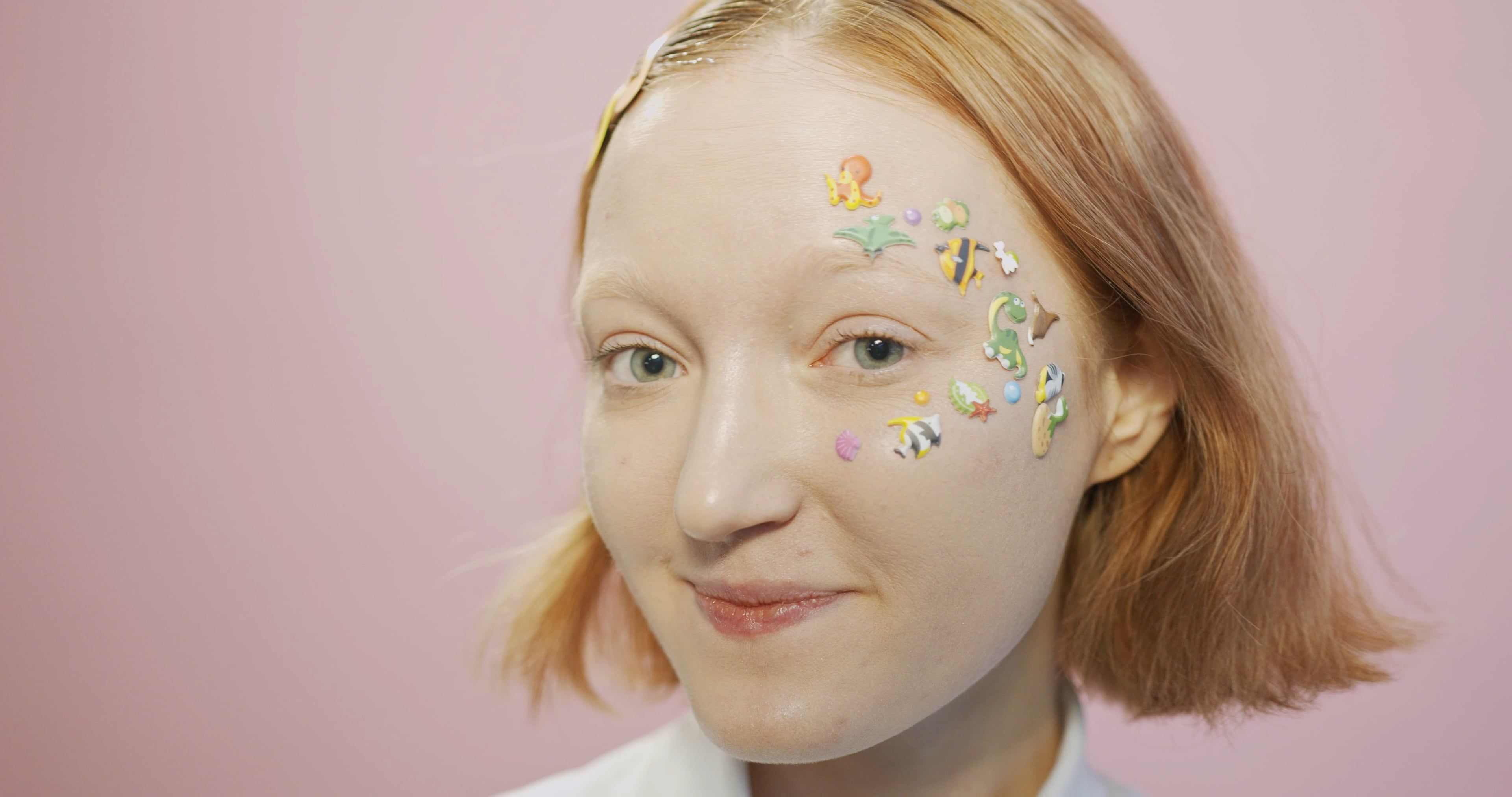 A Woman with Stickers on Her Face Free Stock Video Footage, Royalty ...