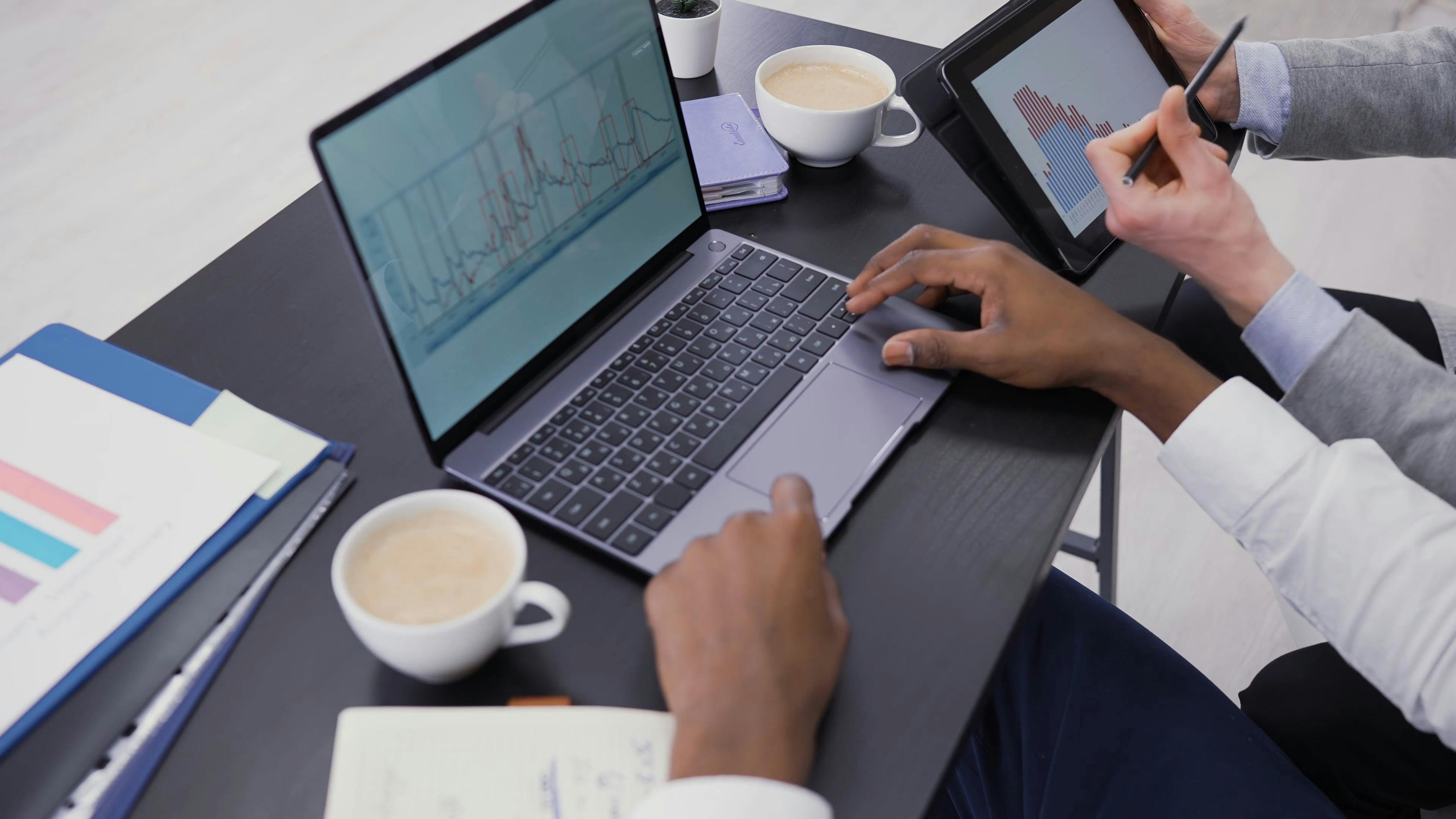 People Discussing while Using Laptop and Tablet Free Stock Video ...