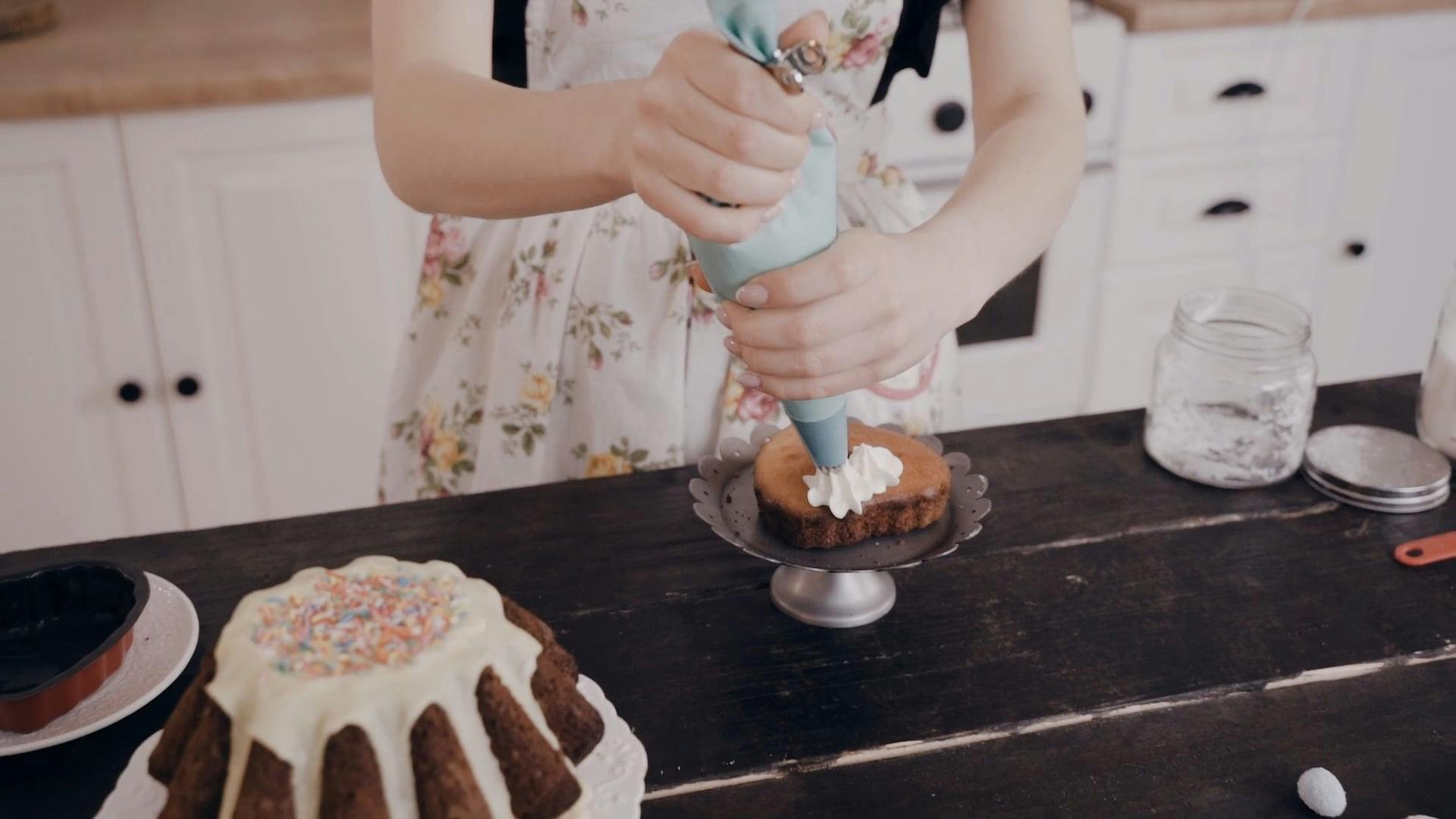 A Person Decorating a Cake with Icing Free Stock Video Footage, Royalty ...