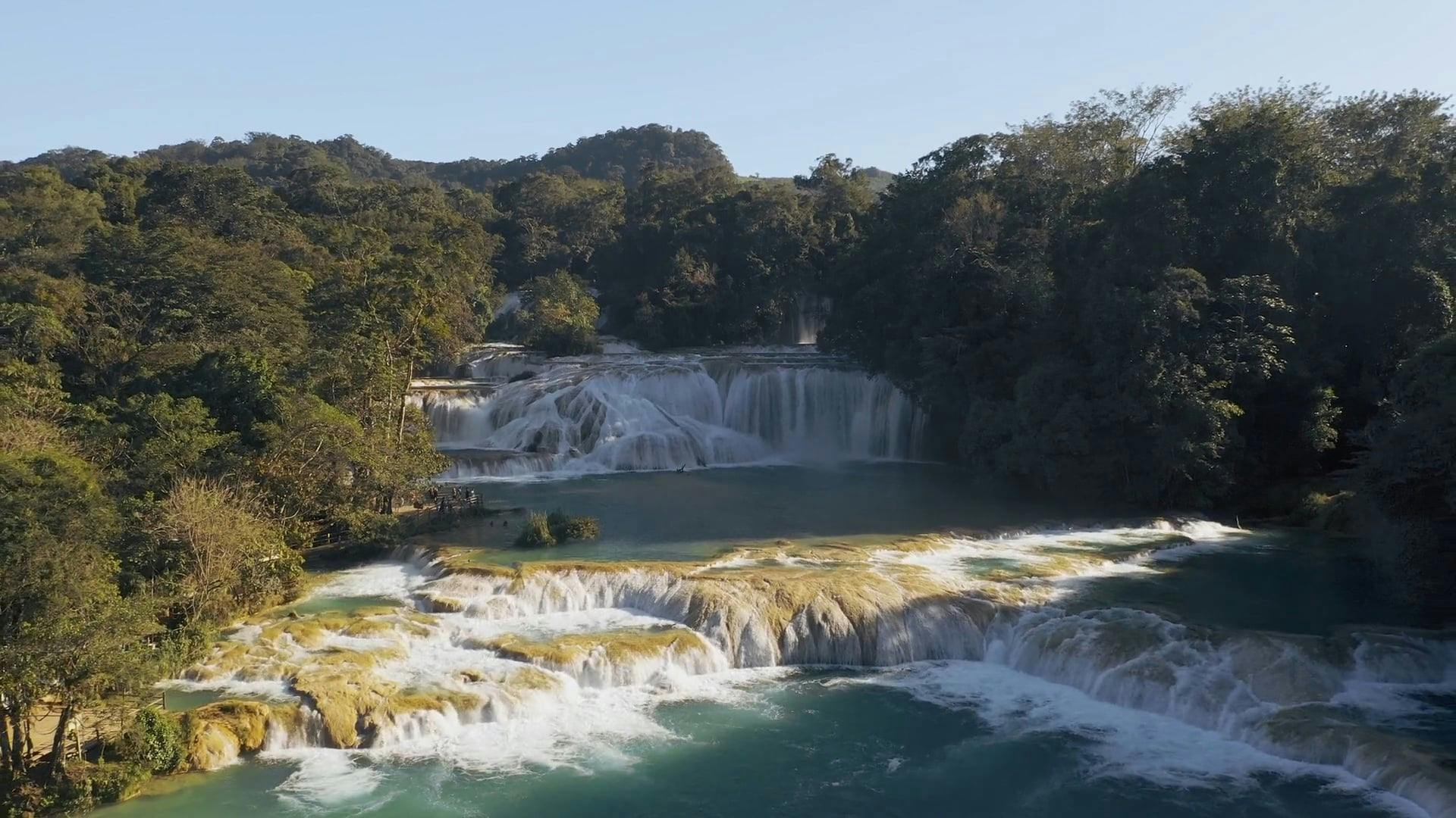 Aerial View of Beautiful Mountain Waterfalls Free Stock Video Footage ...