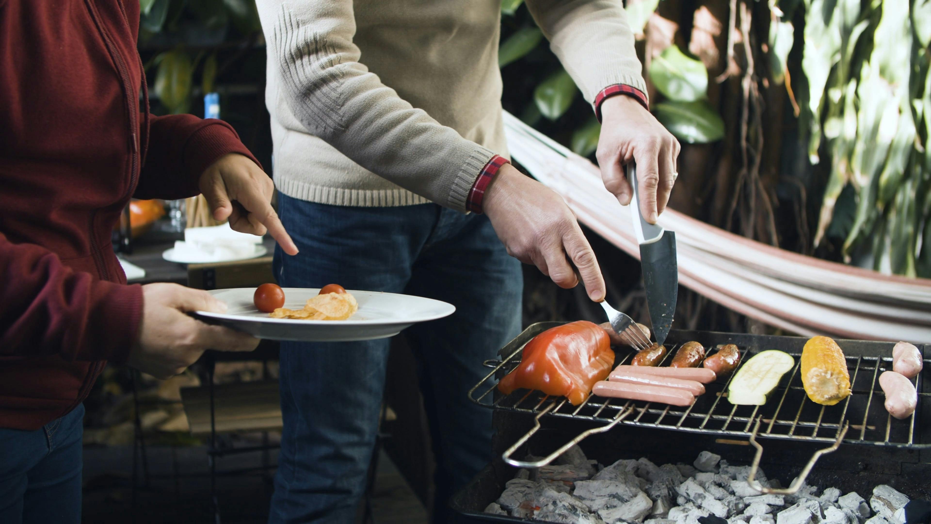 Person Getting Food from Barbecue Grill Free Stock Video Footage ...