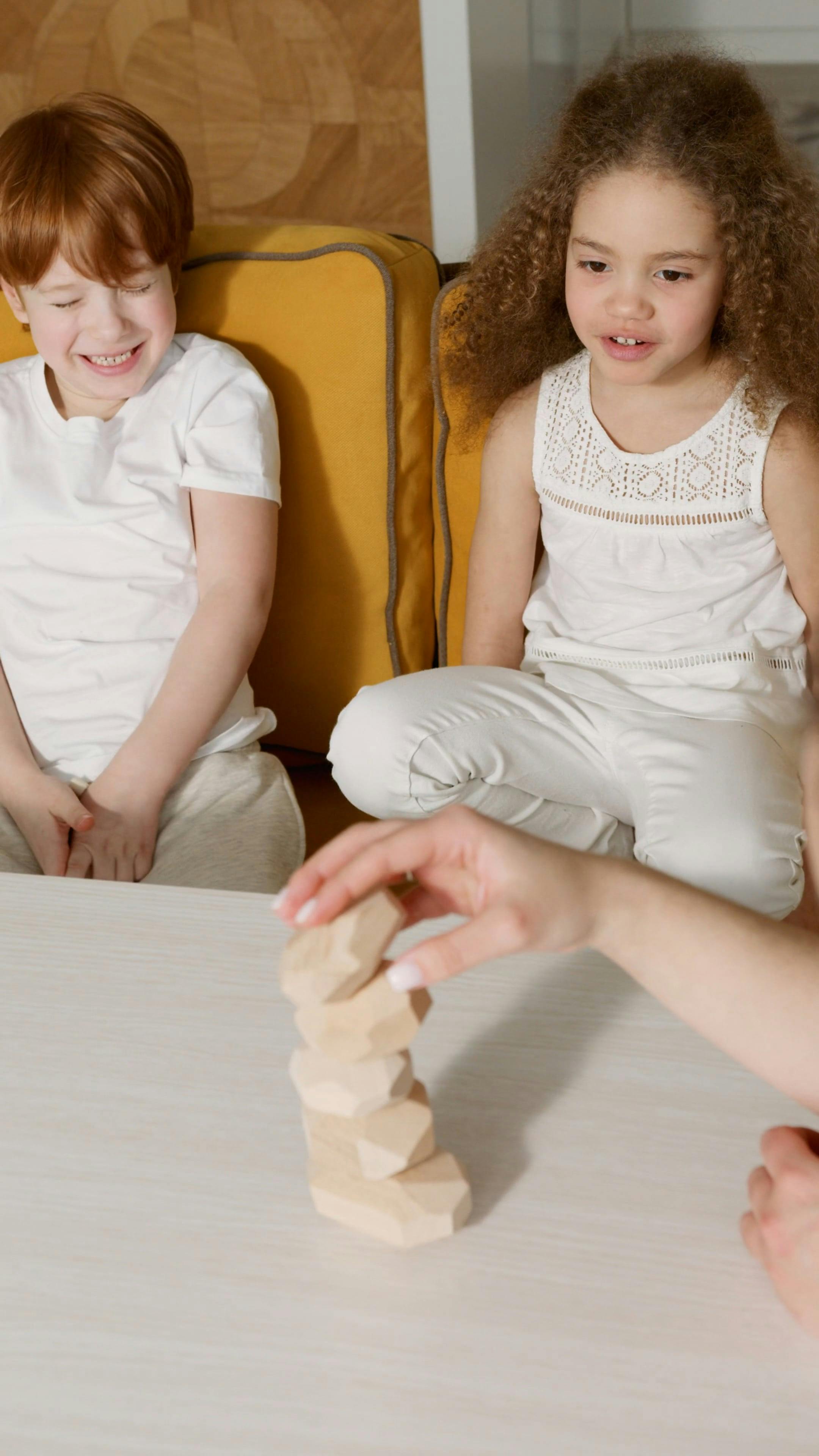Children Playing Wooden Blocks · Free Stock Video
