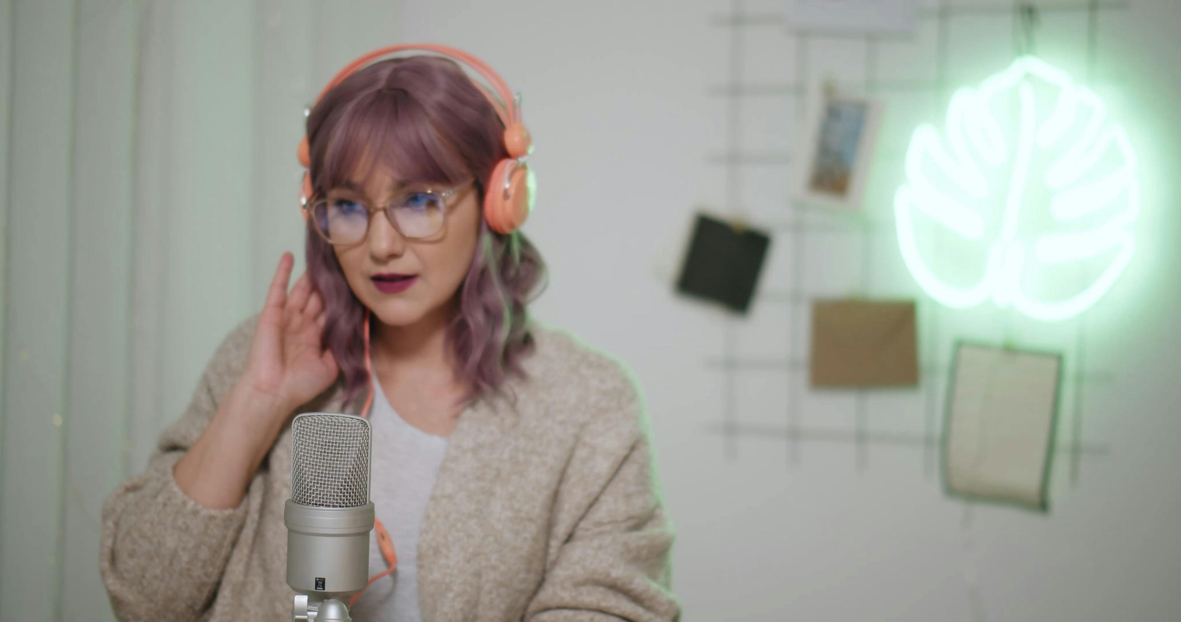 Woman Recording ASMR Video Free Stock Video Footage, Royalty-Free 4K ...