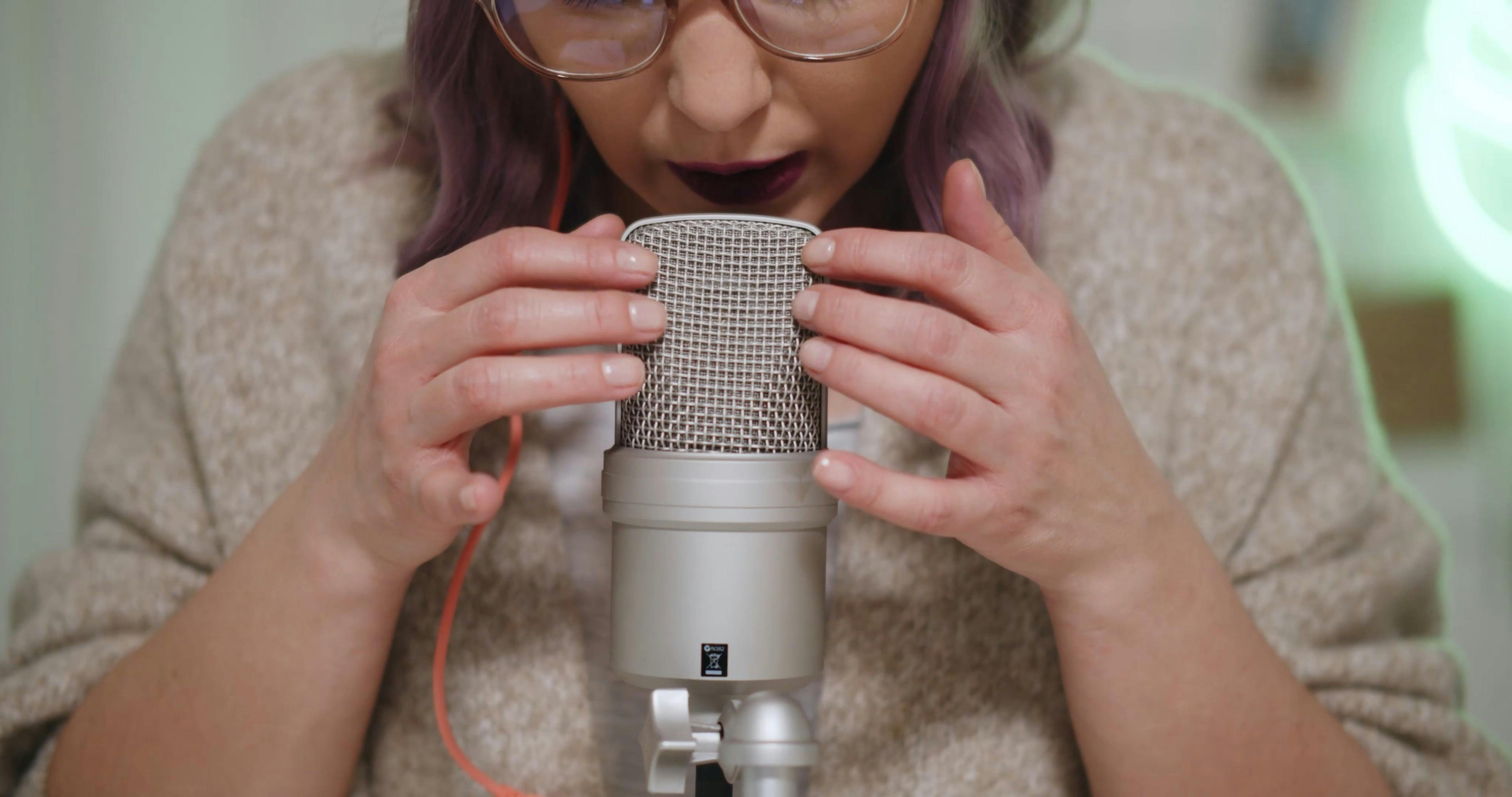 Woman Recording ASMR Video Free Stock Video Footage, Royalty-Free 4K ...