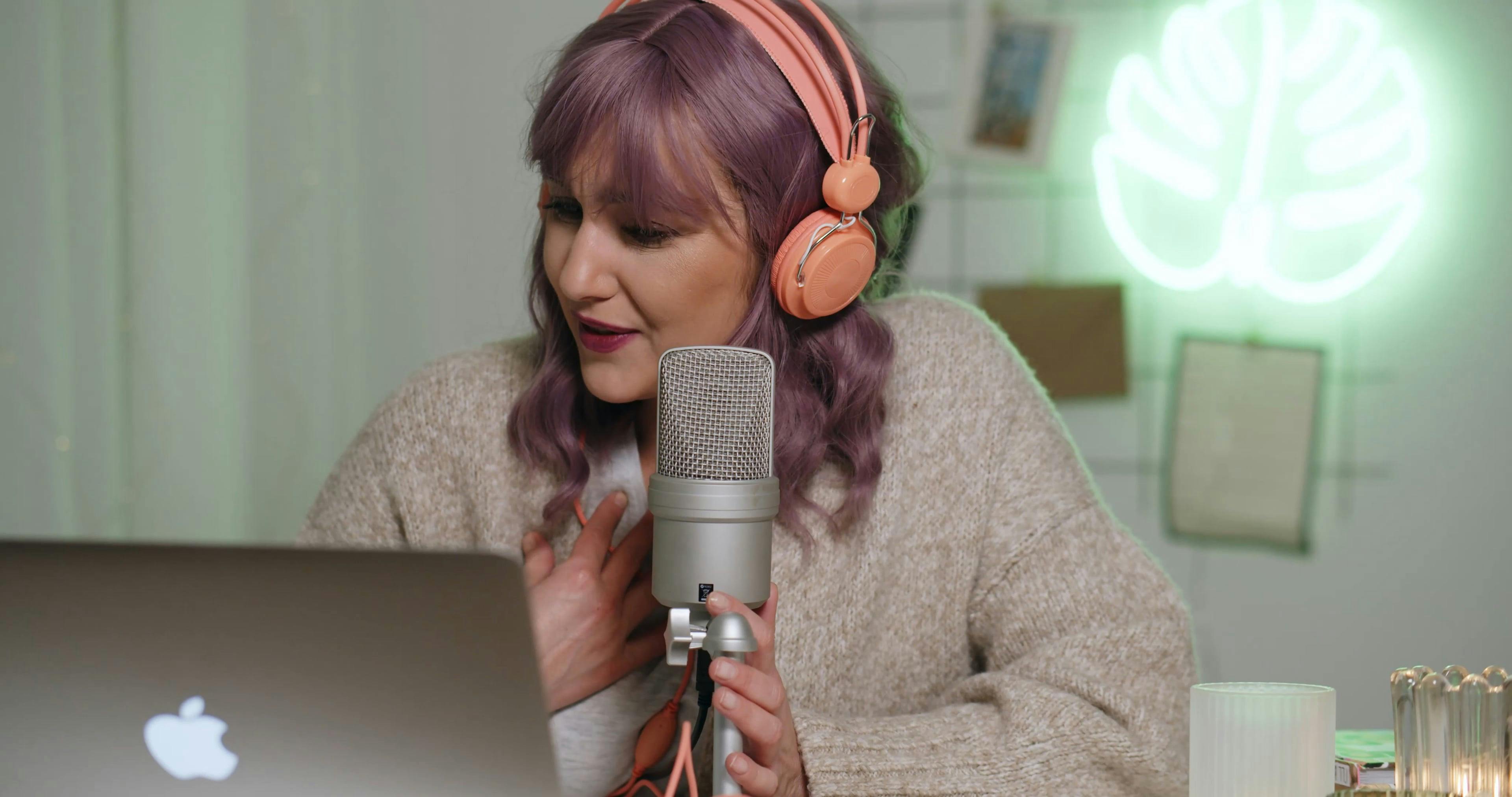 Woman Doing Podcast Free Stock Video Footage, Royalty-Free 4K & HD ...