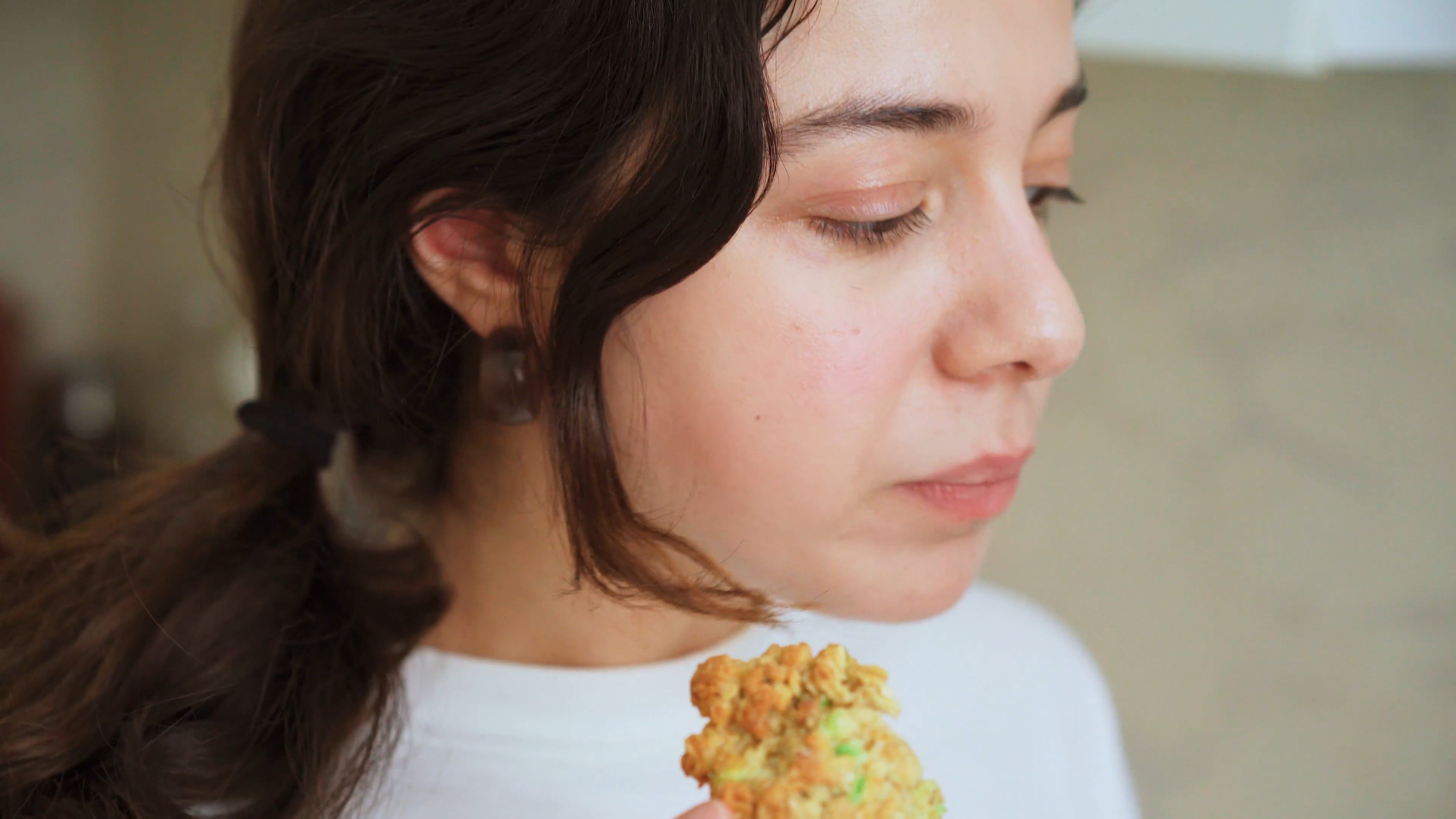 Close Up Video of a Woman Eating Snack Free Stock Video Footage ...
