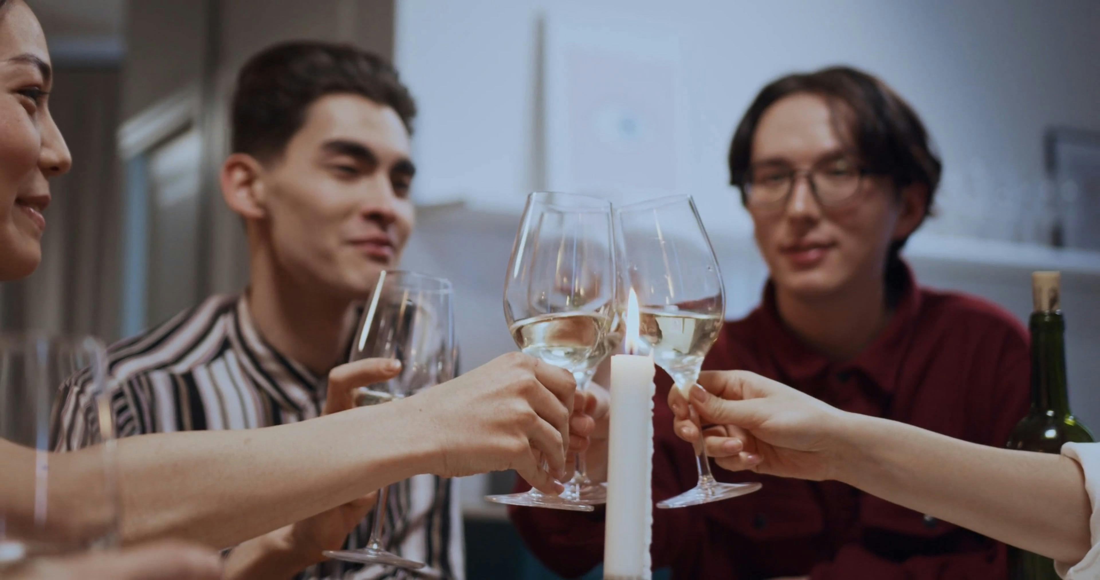 People Toasting a Glass of Wine Free Stock Video Footage, Royalty-Free ...