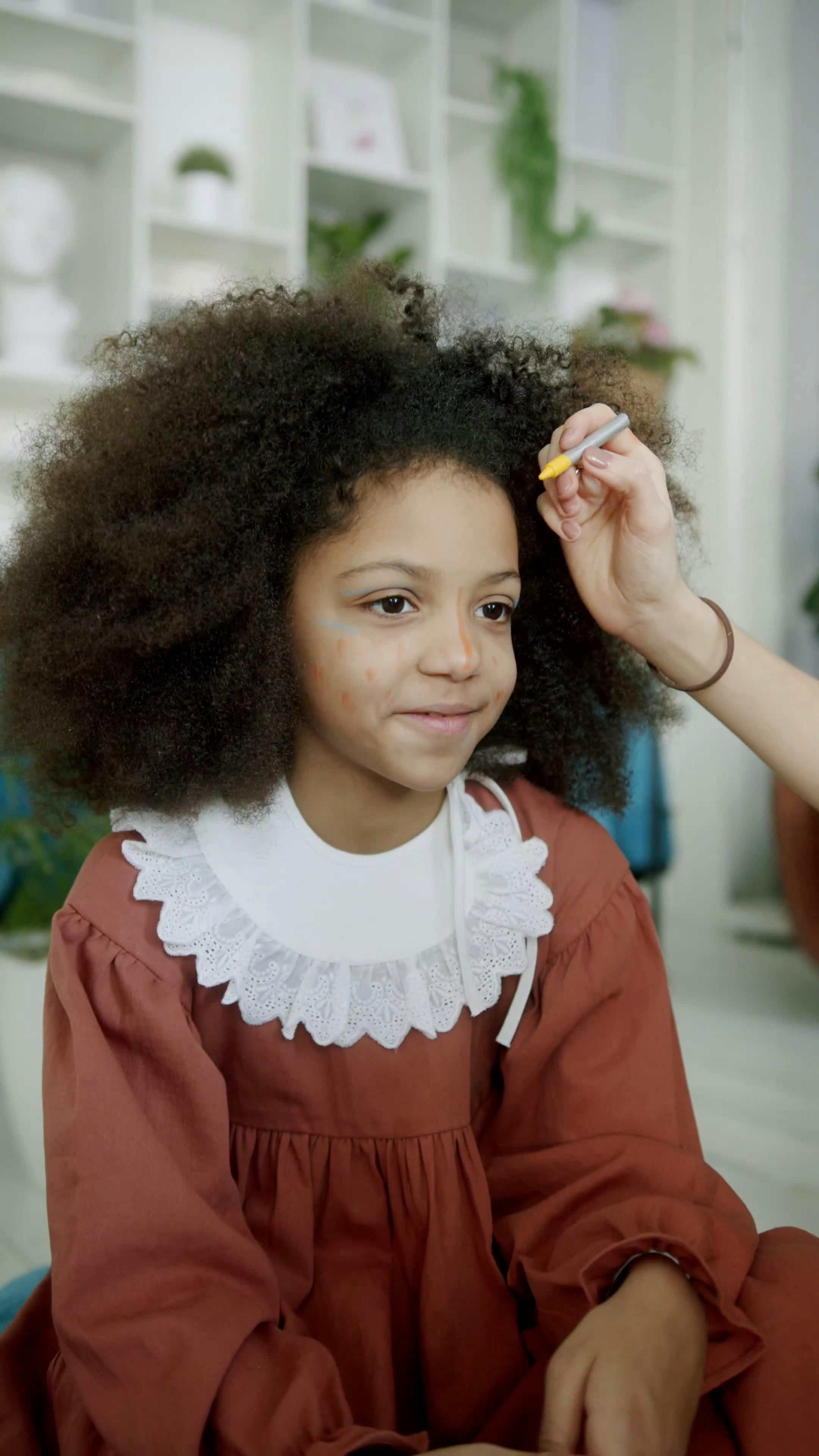 Putting Face Paint on a Little Kid Free Stock Video Footage, Royalty ...