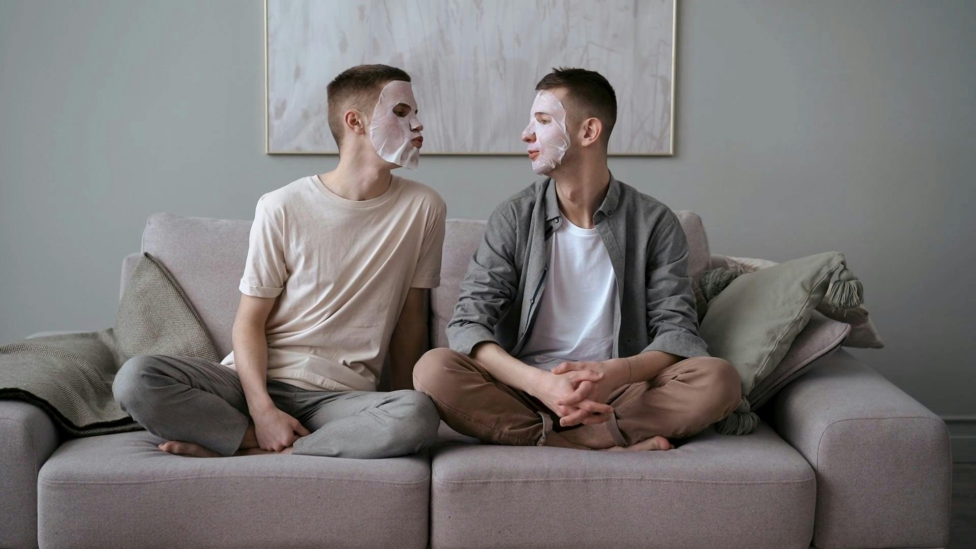 Couple Pecking On The Lips While Wear Face Mask Free Stock Video ...