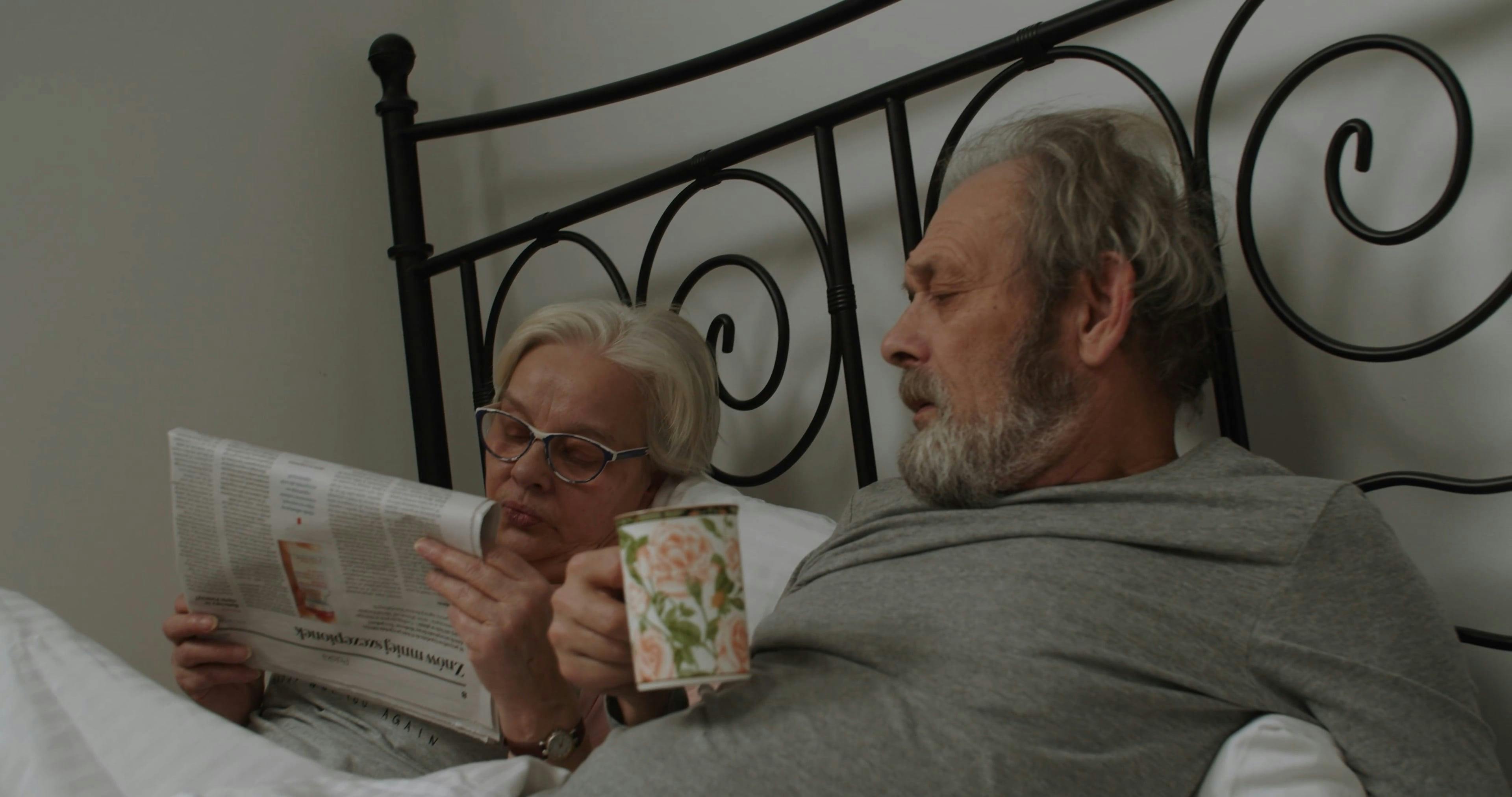 Elderly Couple Having Conversation while on Bed · Free Stock Video