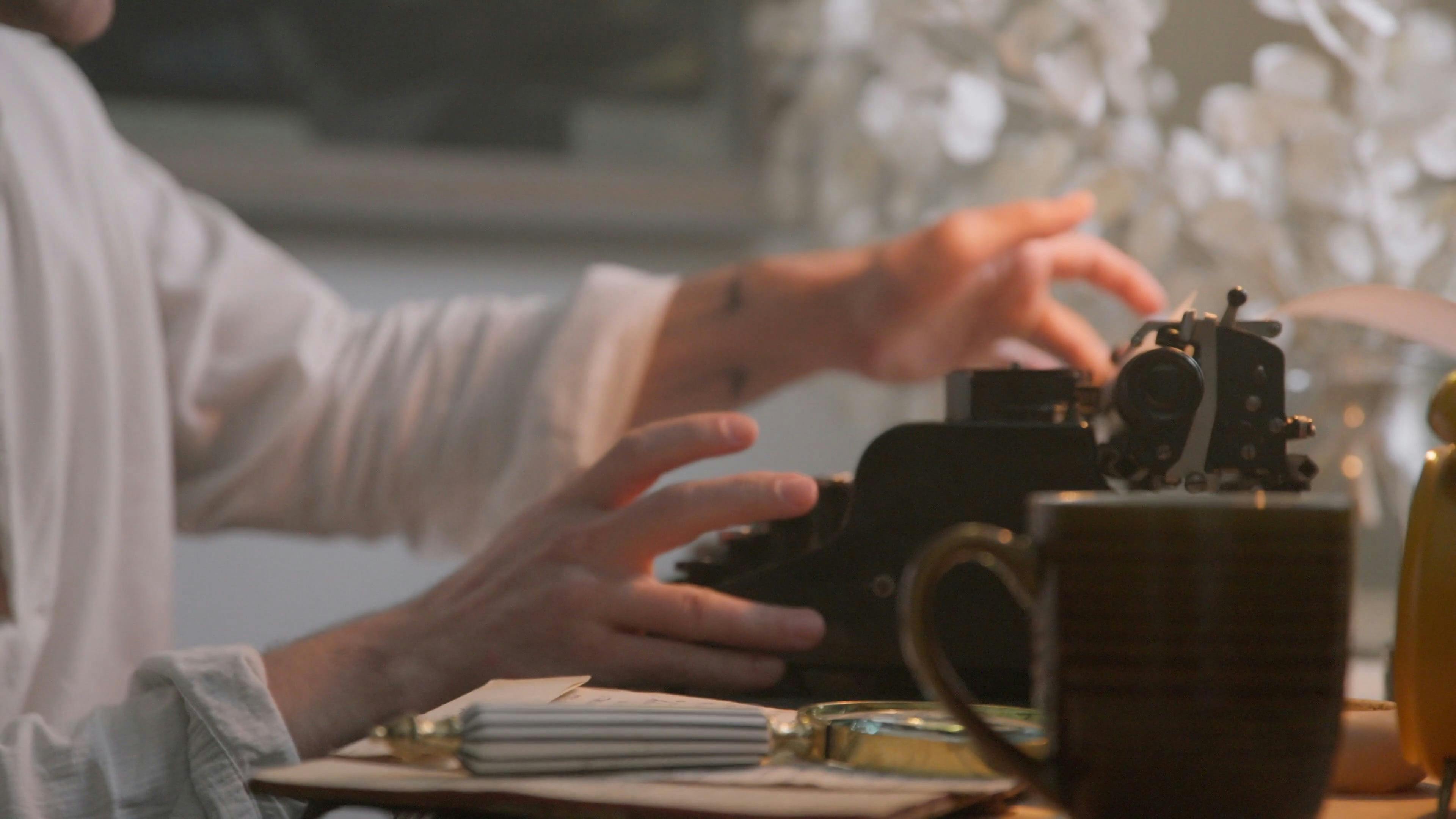 Man Using Typewriter · Free Stock Video