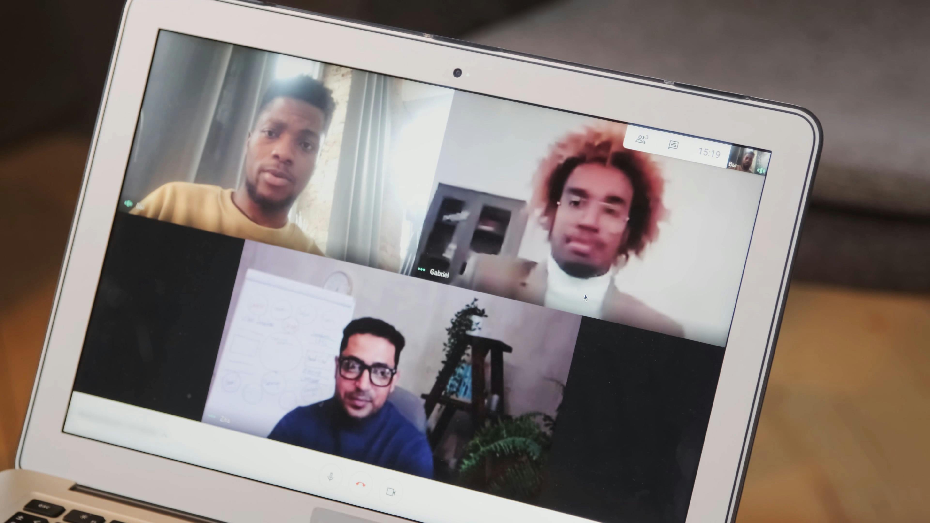 Three People Talking in a Video Call · Free Stock Video