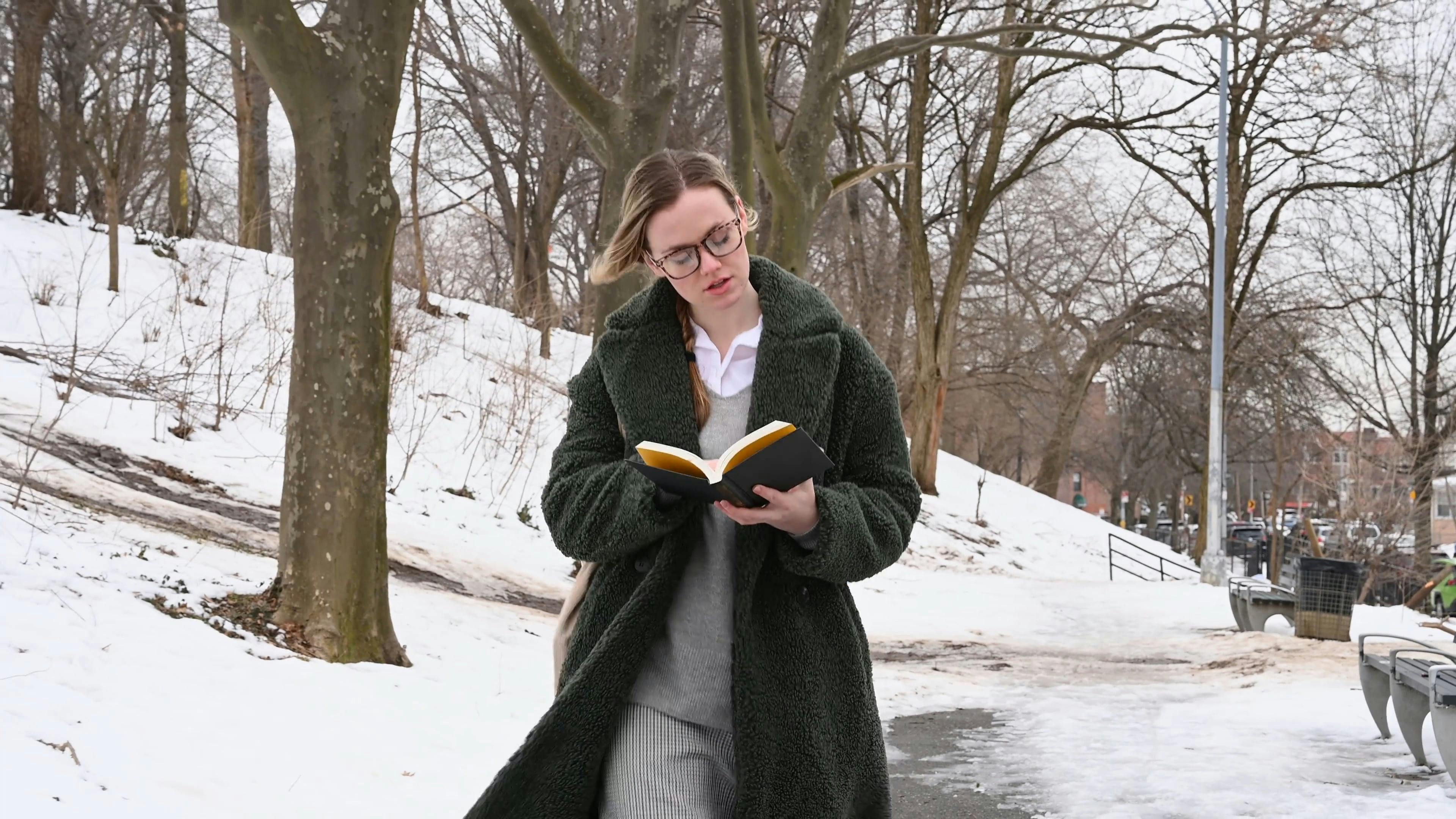 Woman Reading a Book while Walking Free Stock Video Footage, Royalty ...