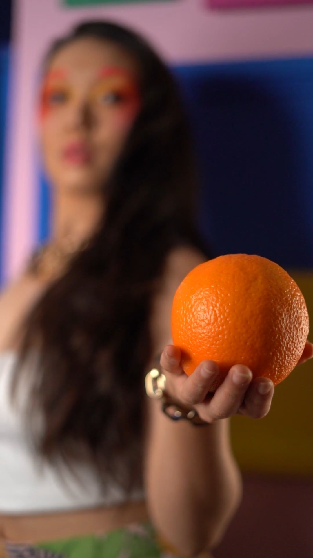 Woman Modeling Fruit · Free Stock Video