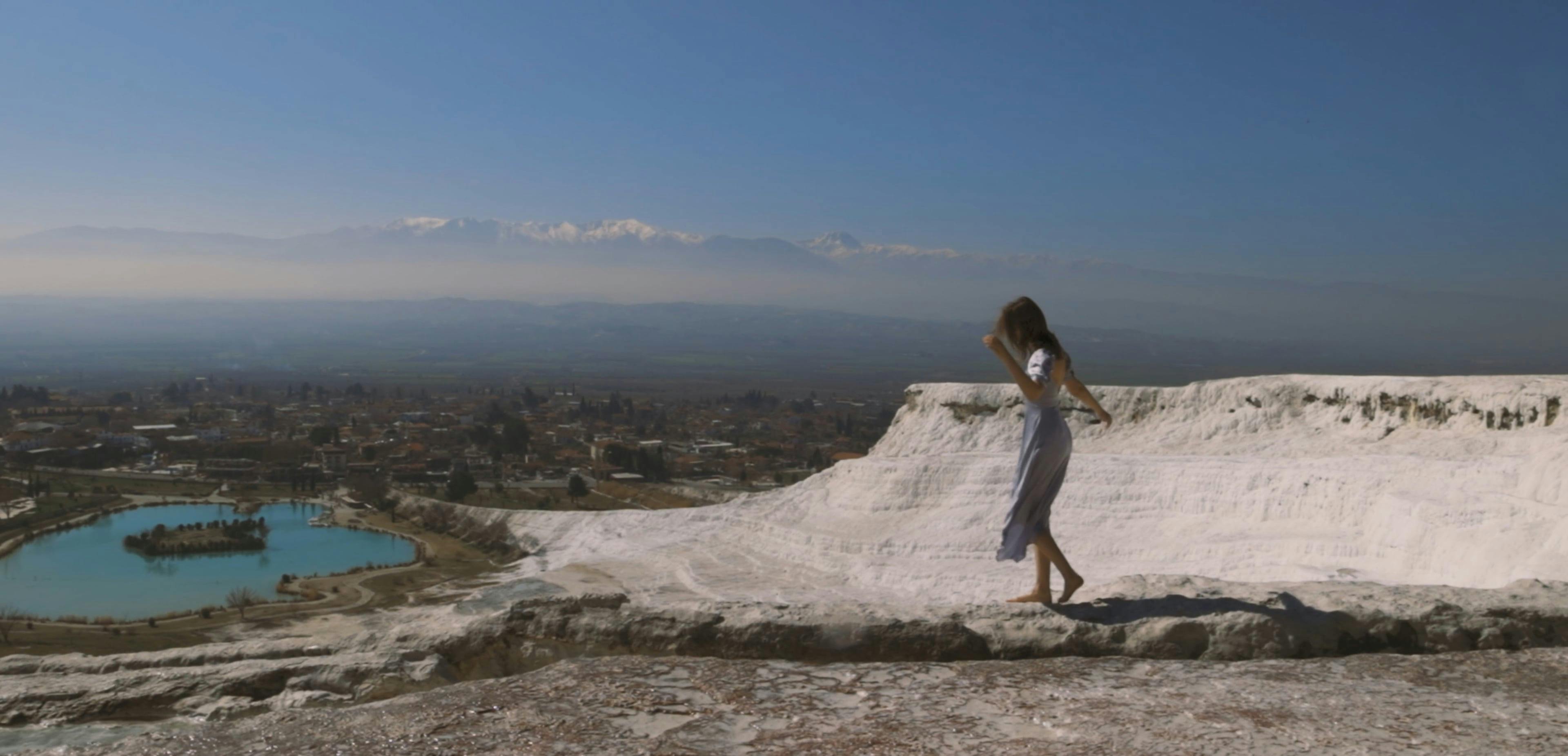 A Woman Walking on a Ledge Free Stock Video Footage, Royalty-Free 4K ...