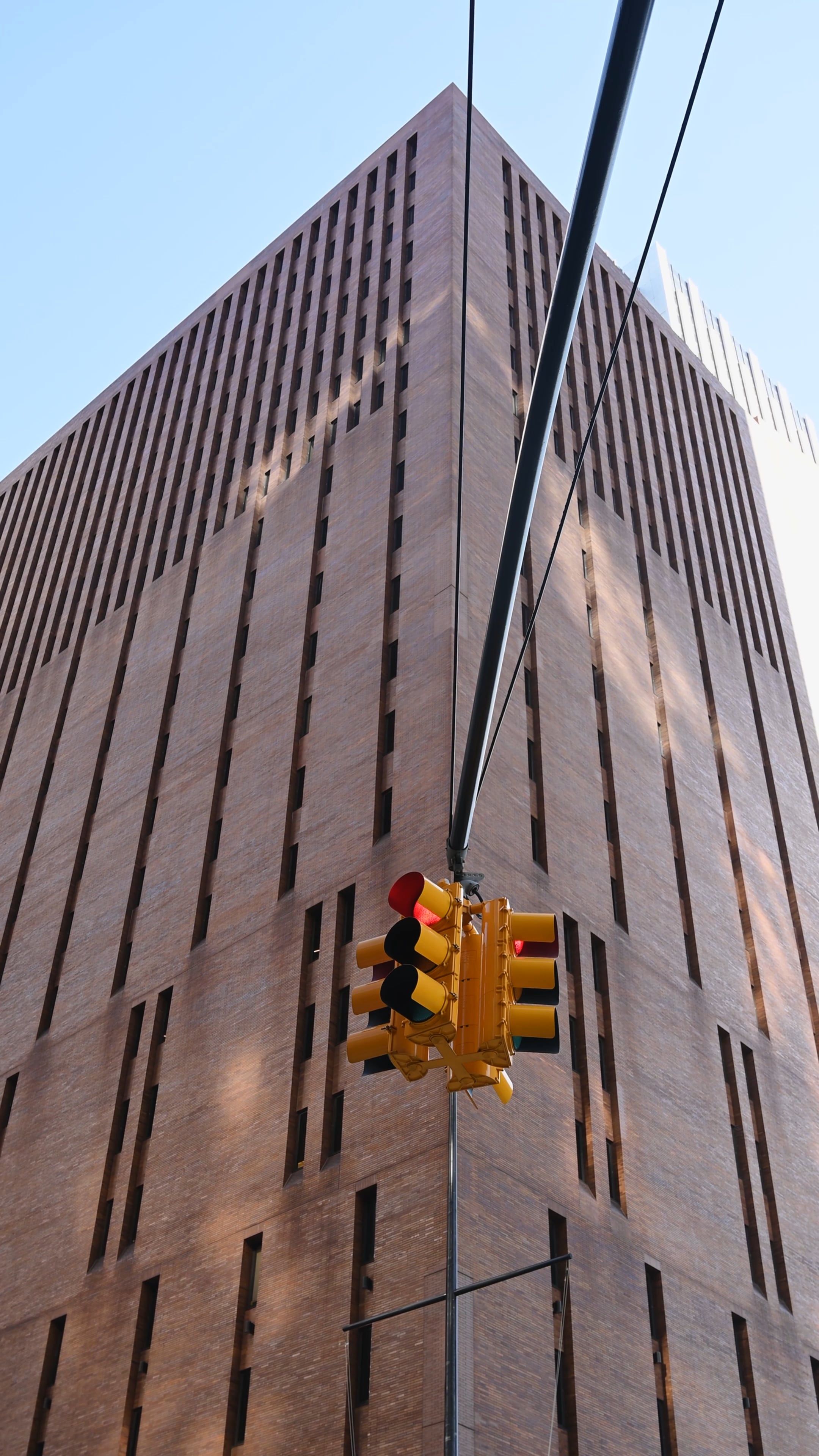 Vertical Video of Traffic Lights and a Tall Building Free Stock Video ...